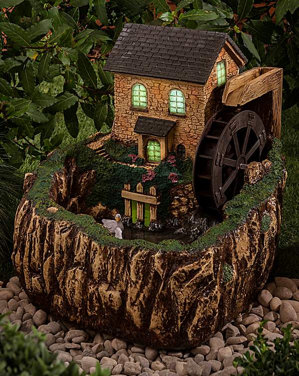 Garden & Outdoors Smart Solar Water Mill Fountain Garden Décor