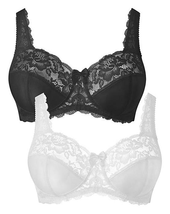 2 Pack Ella NonWired Black/White Bra | Crazy Clearance