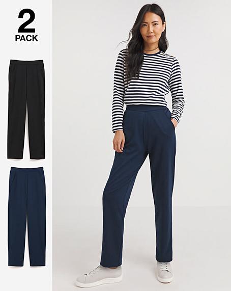 Slimma 2 Pack Pull On Trousers Regular | J D Williams