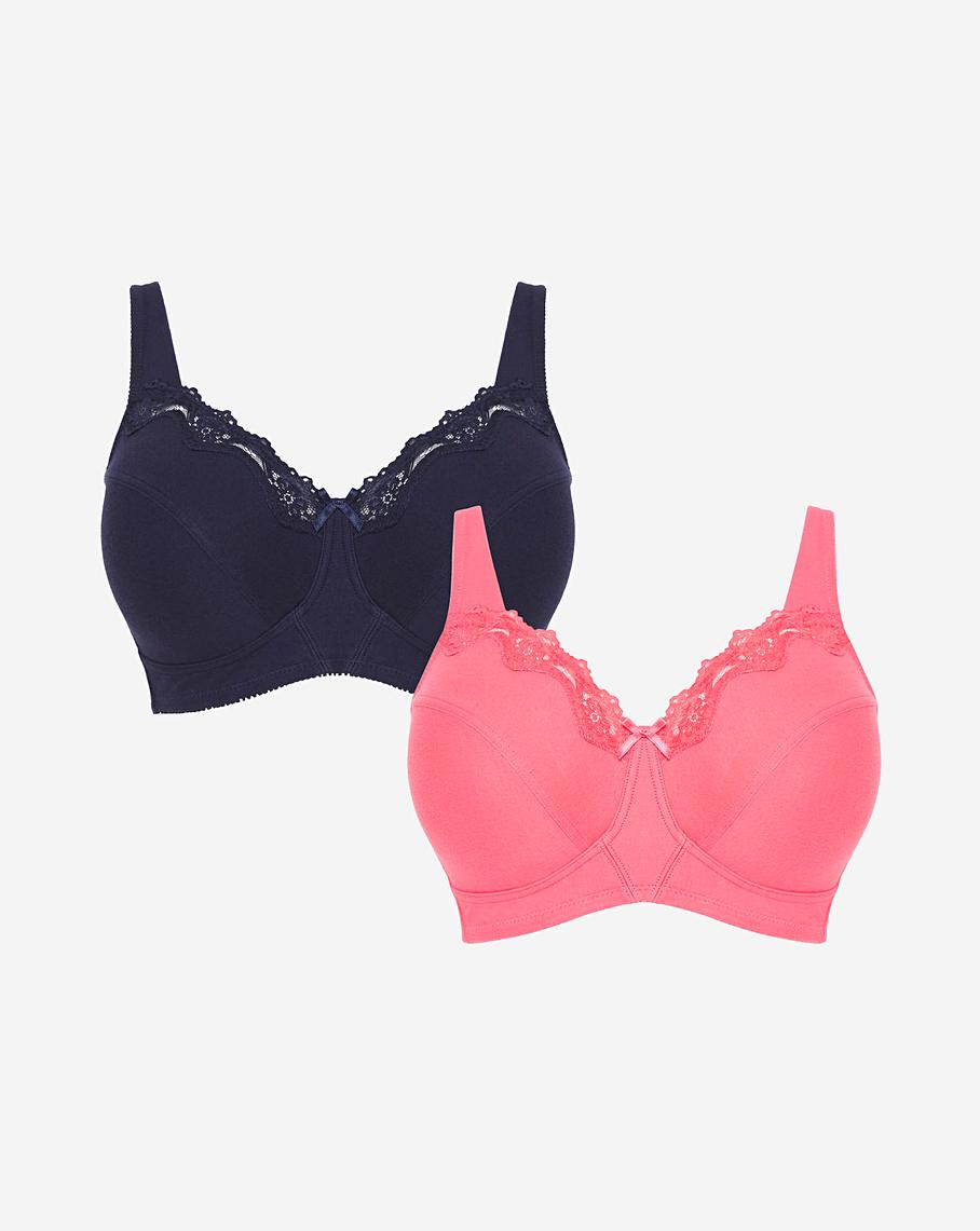 2 Pack Sarah Full Cup Non Wired Bras | Ambrose Wilson