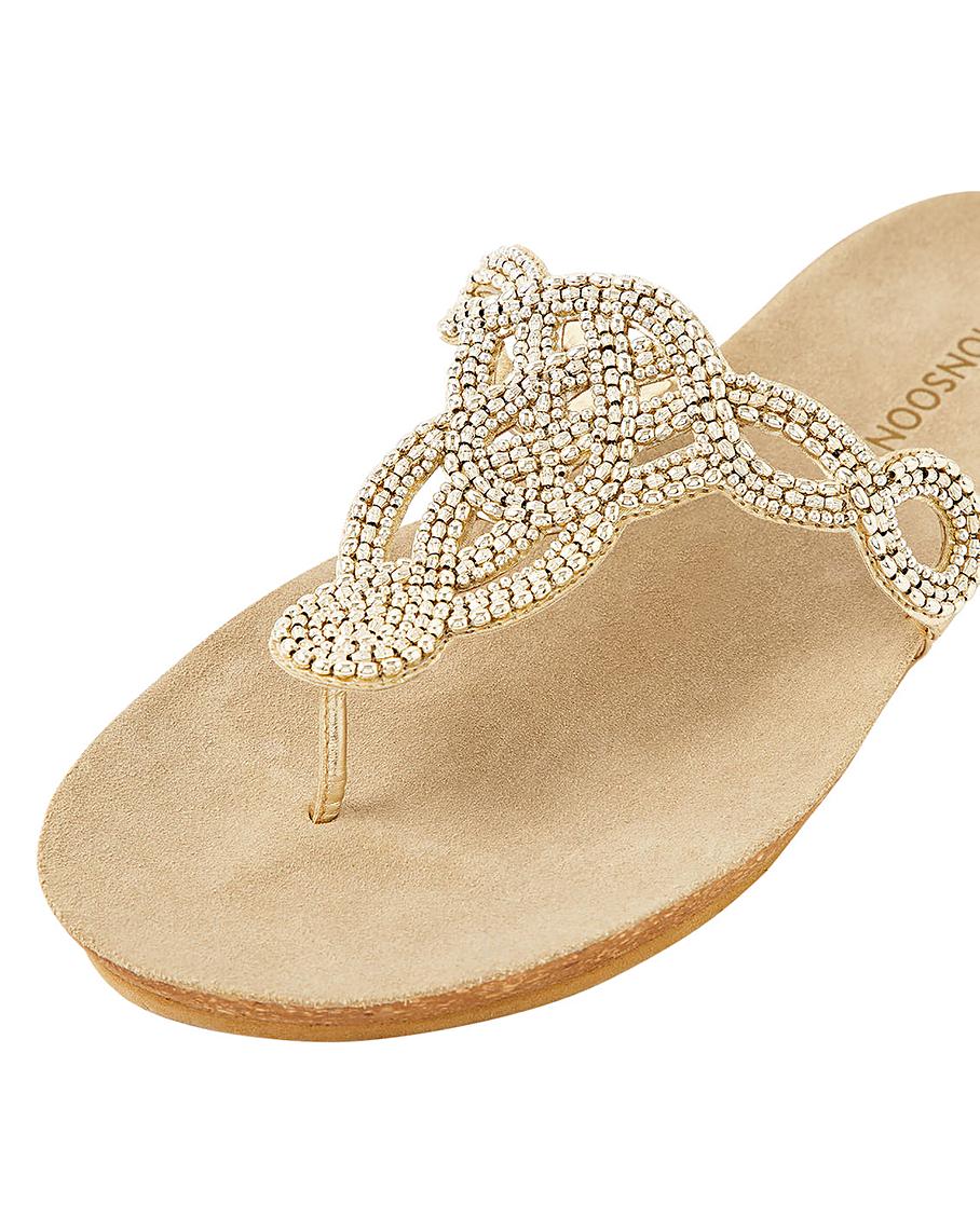 Monsoon EMBELLISHED TOE POST SANDAL | Simply Be