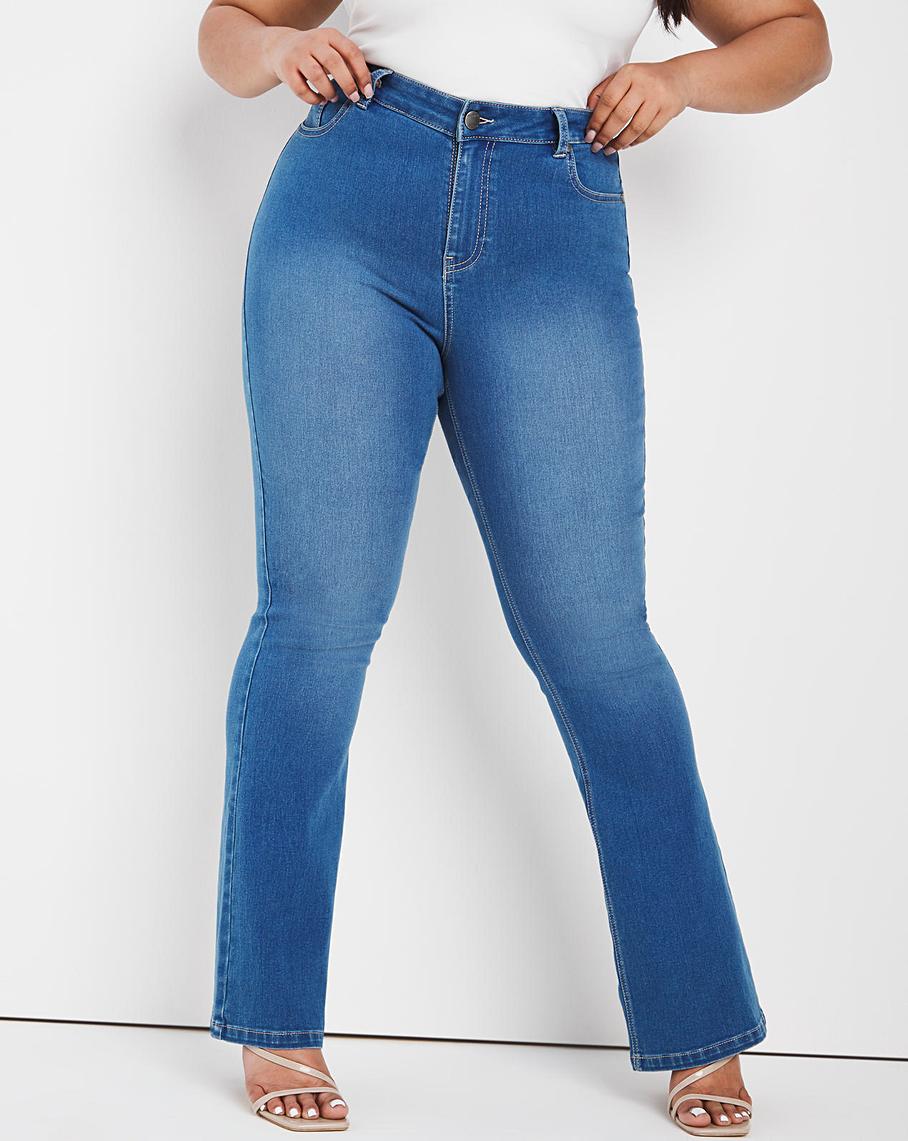 Kim High Waist Super Bootcut Jeans | Simply Be