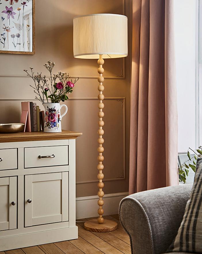 Julipa Wooden Bobbin Floor Lamp | Fashion World