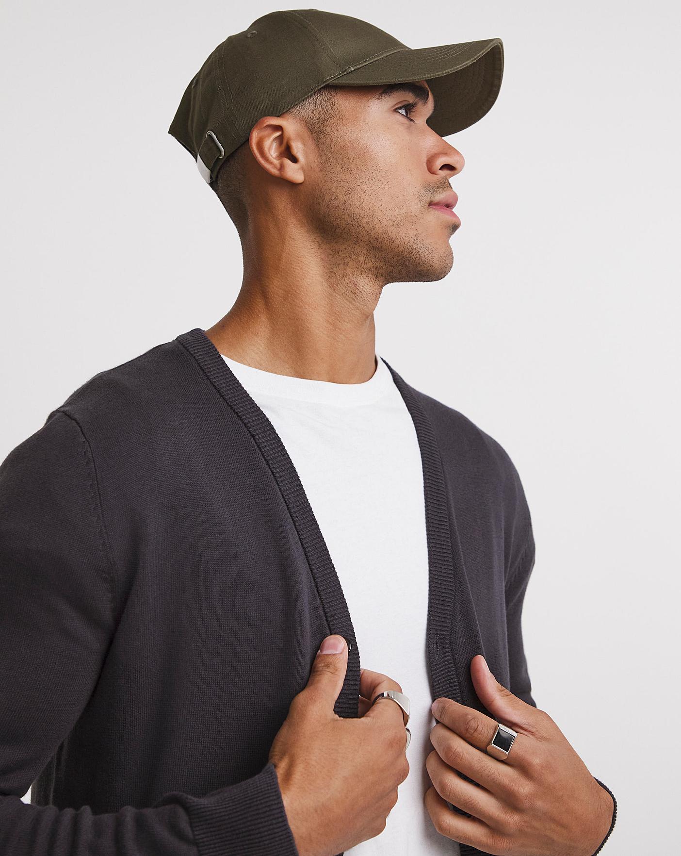 Charcoal Cotton Knitted Cardigan | Premier Man