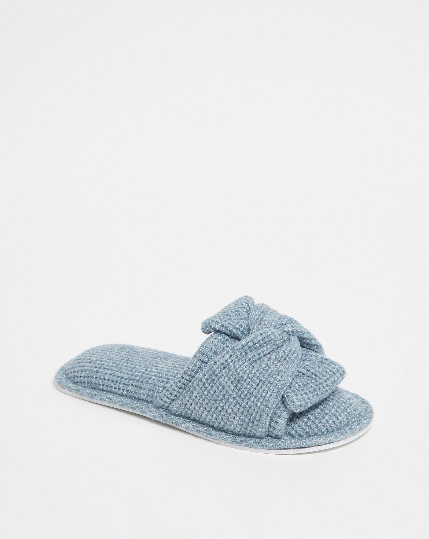 Waffle Bow Mule Slipper E Fit | Oxendales