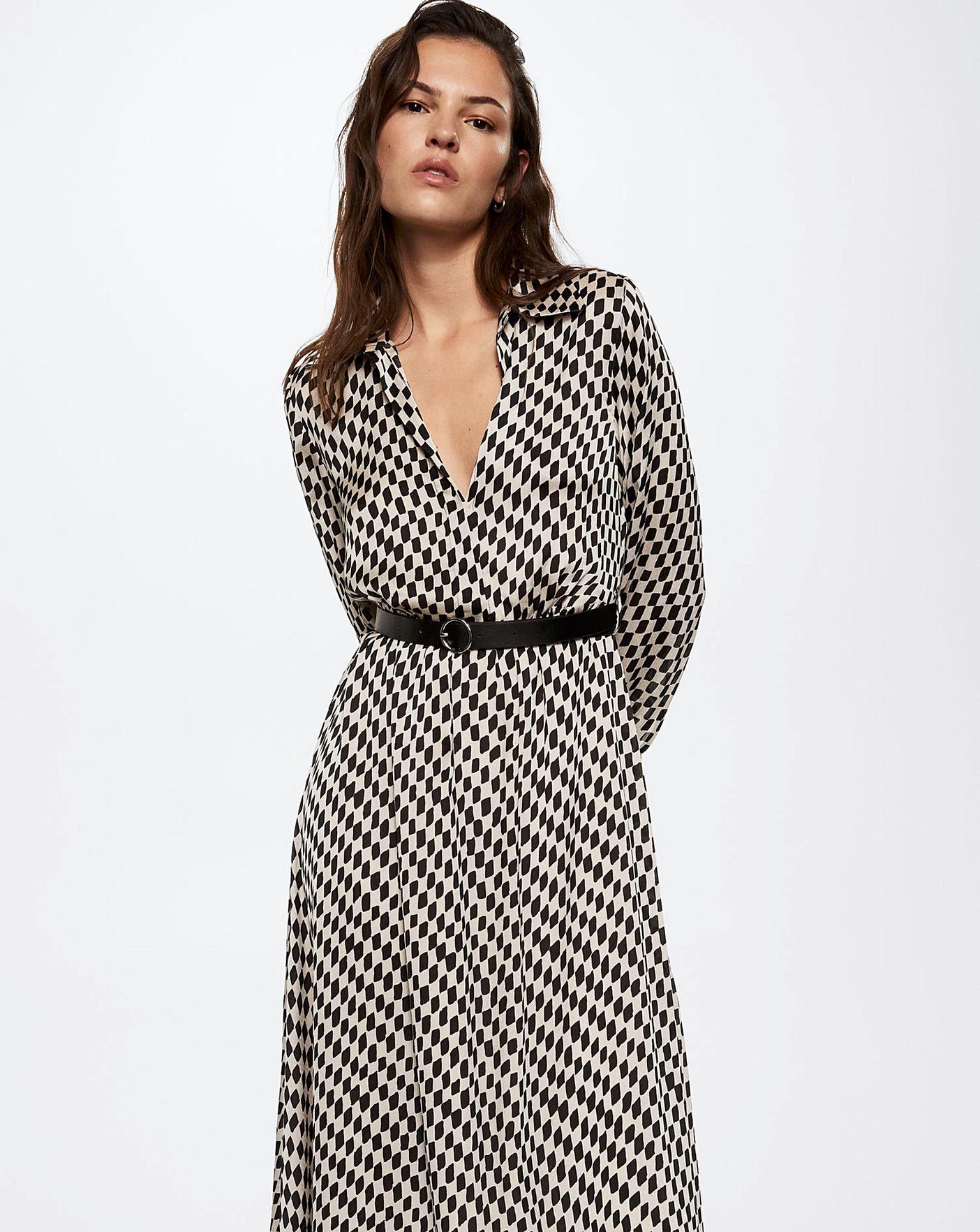 Mango Wrap Dress In Geo Print ASOS