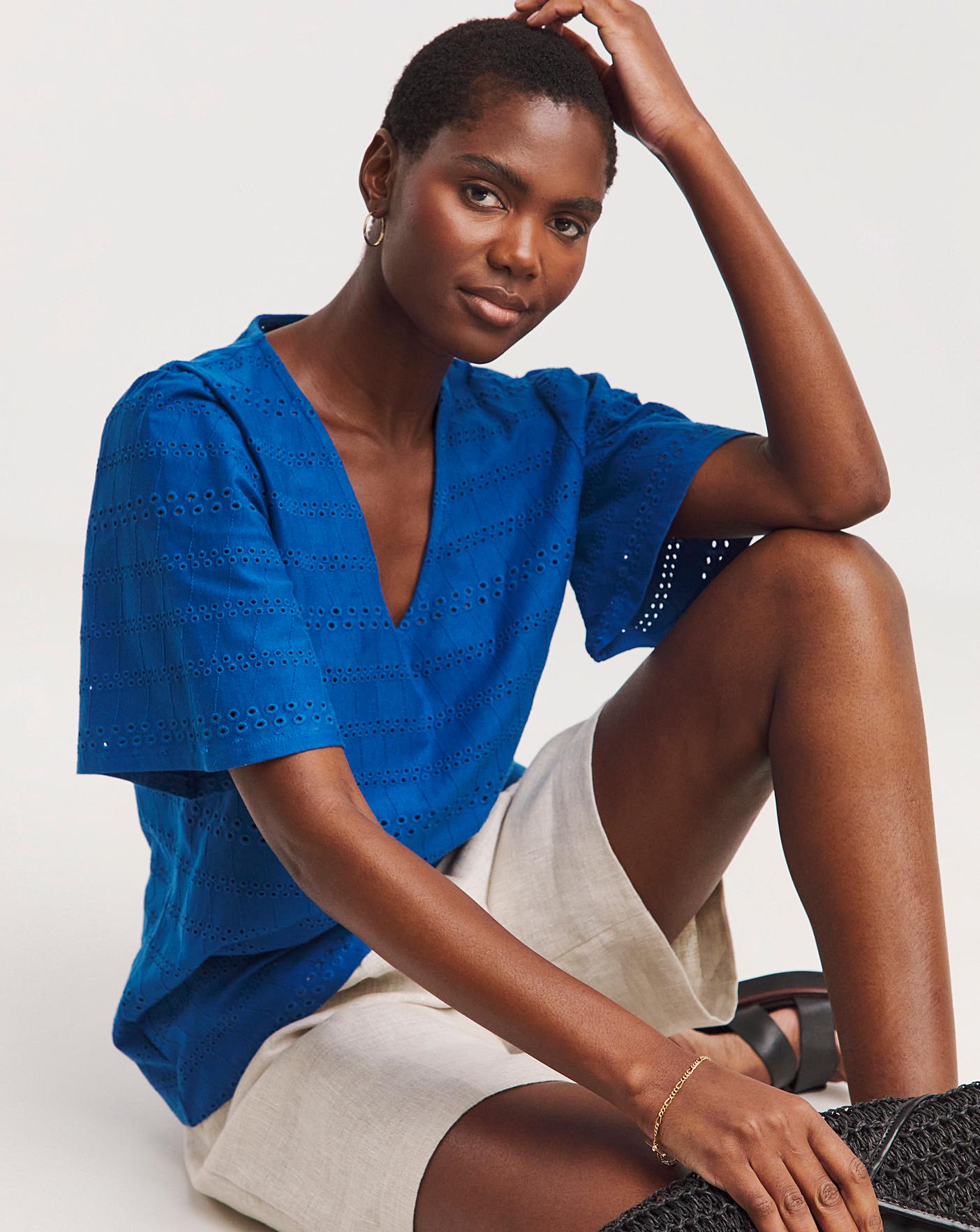 V Neck Brioderie Angel Sleeve | Fashion World