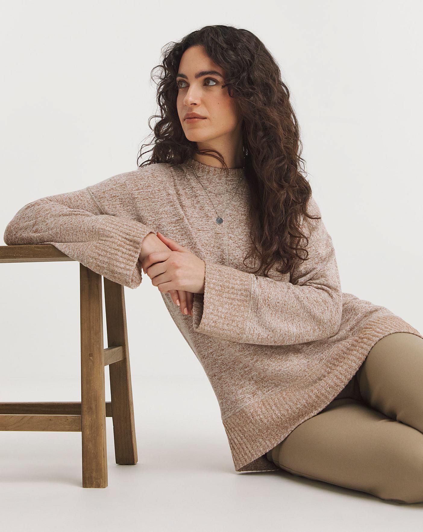 L Slv Wide Cuff Crew Neck Cosy Jumper | Marisota