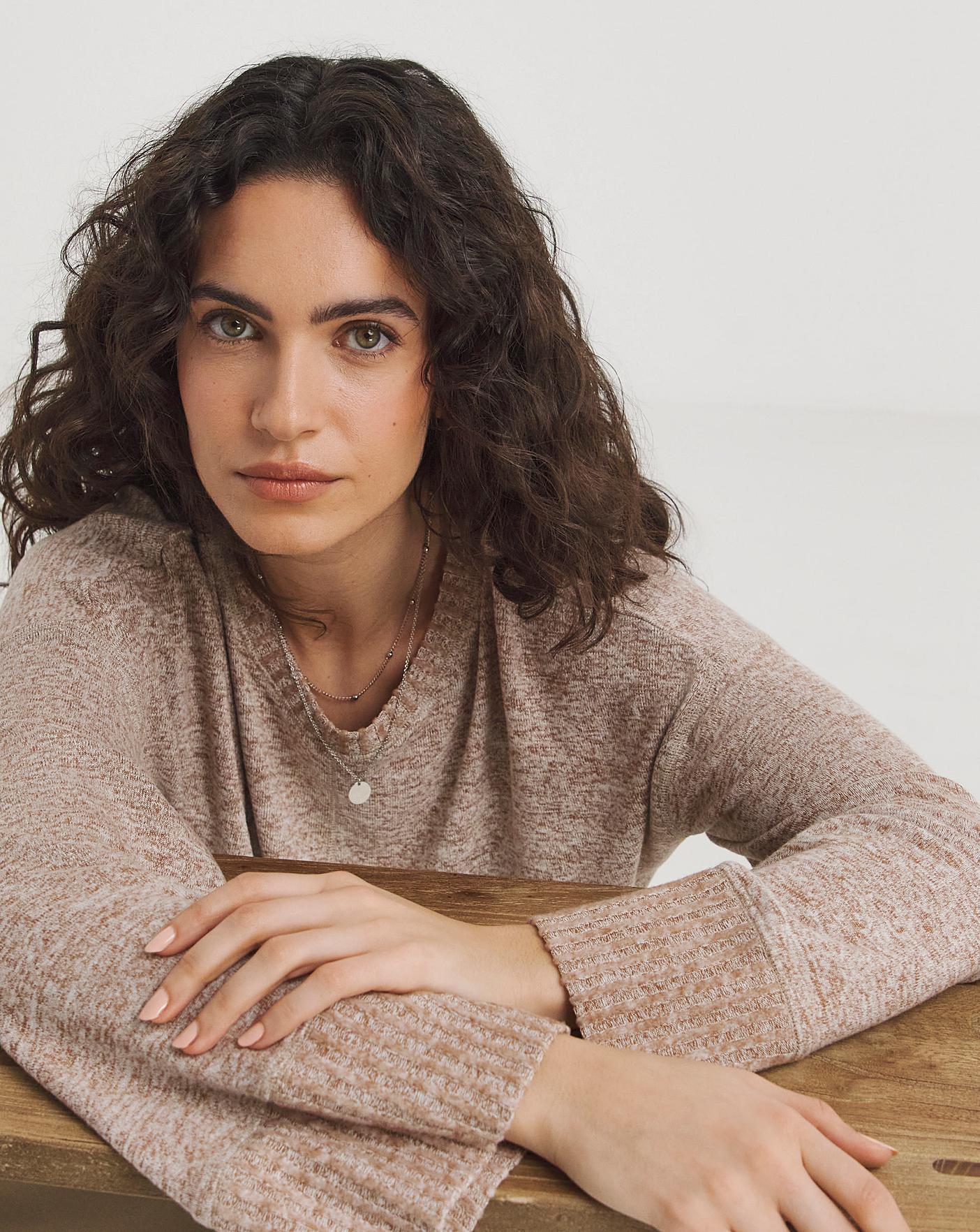 L Slv Wide Cuff Crew Neck Cosy Jumper | Marisota