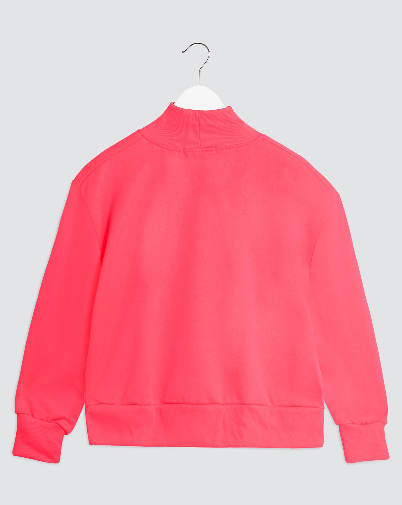 Cropped Neon Pink Sweatshirt | Simply Be