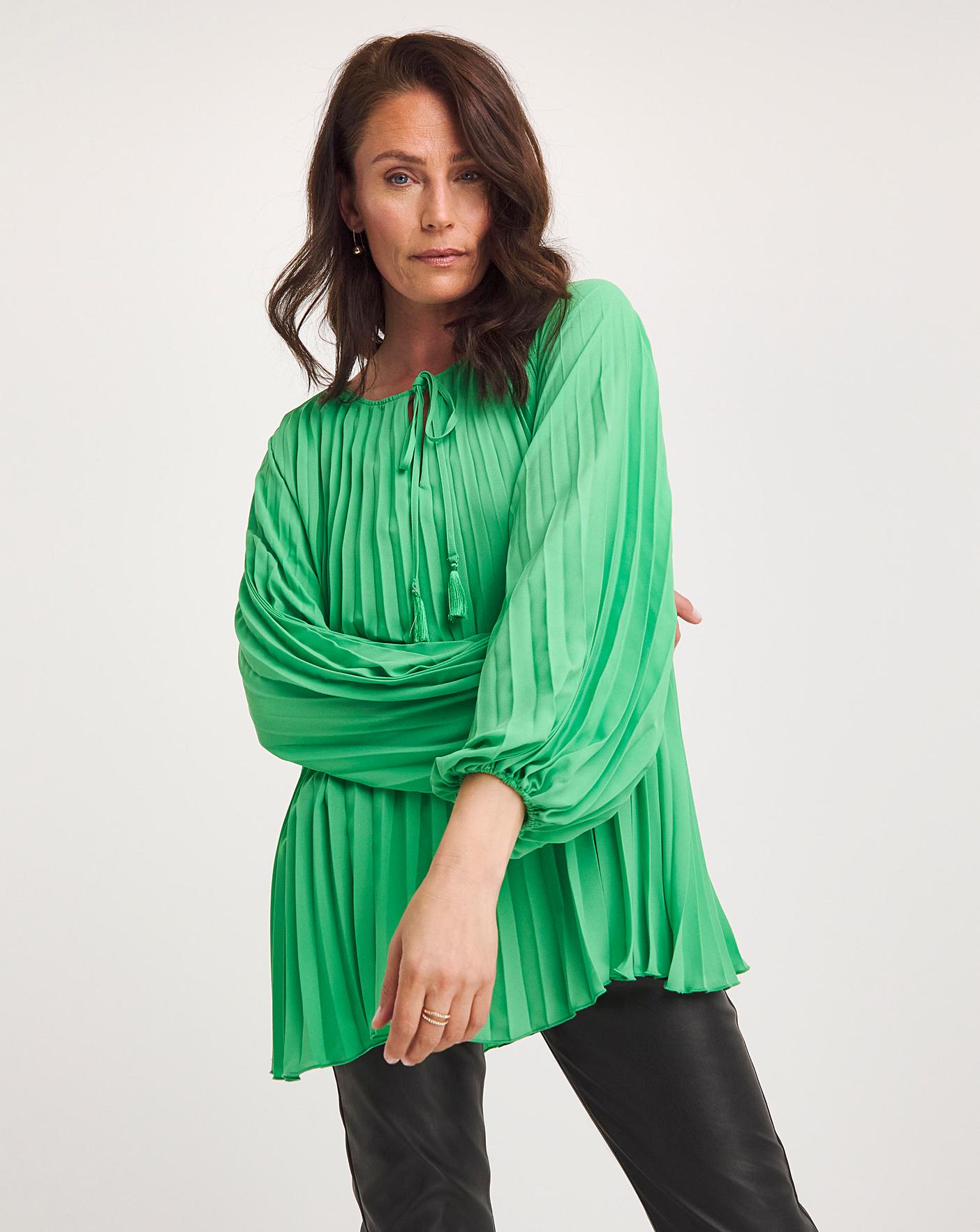 Joanna Hope Pleated Keyhole Blouse Marisota