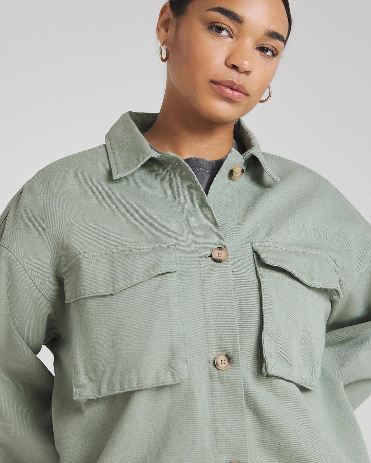 Khaki Utility Cargo Jacket | Fashion World