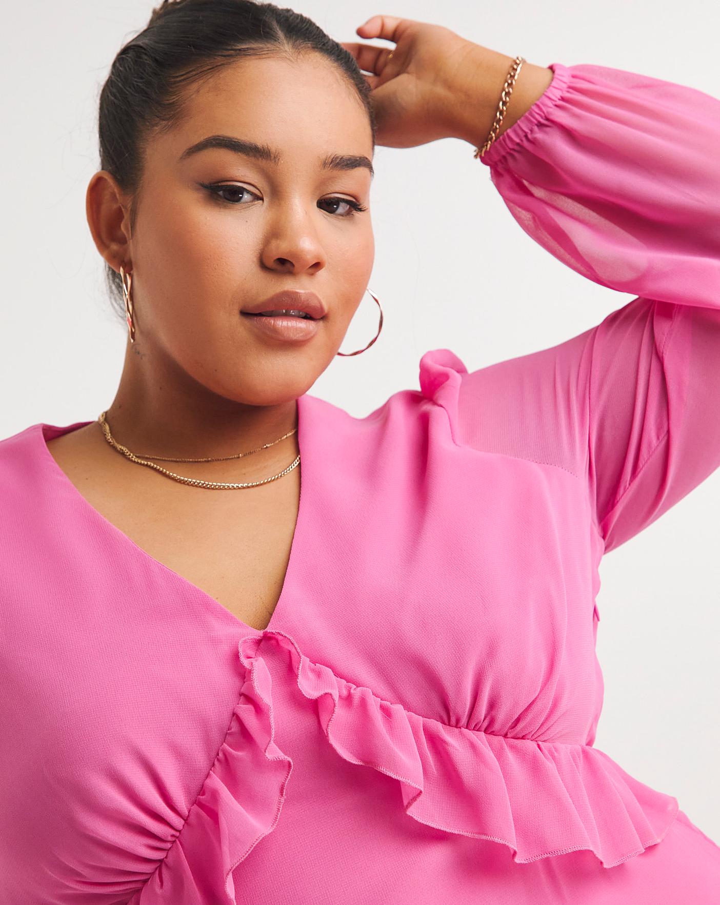 Boutique Pink Frill Maxi Dress | Fashion World