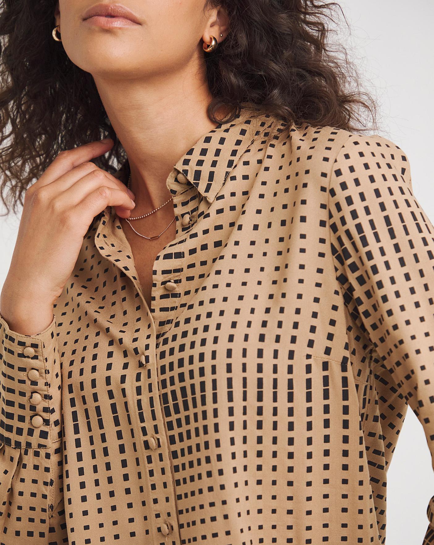 DIPPED BACK VISCOSE SHIRT | Fashion World