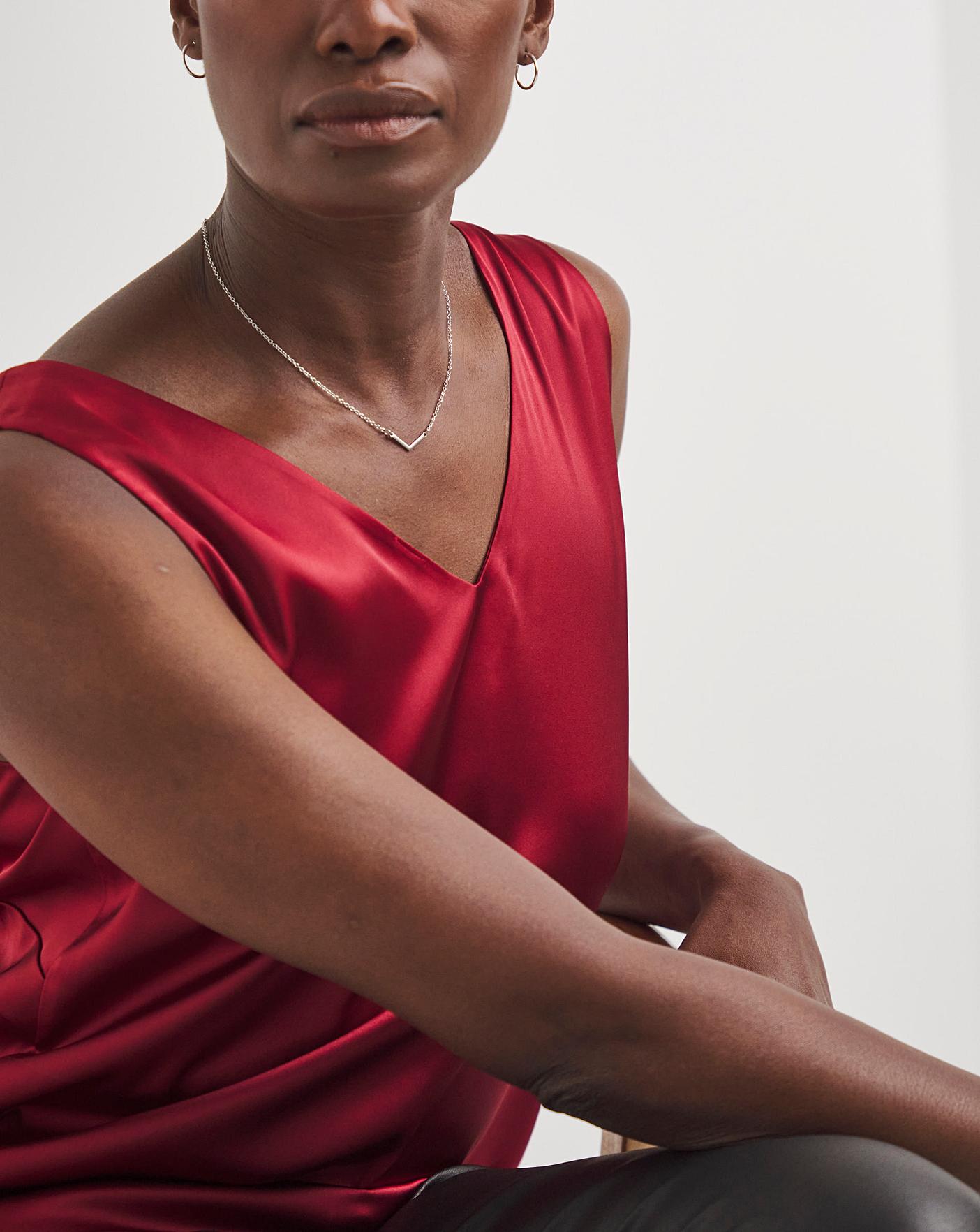 Satin V Neck Vest | Fashion World