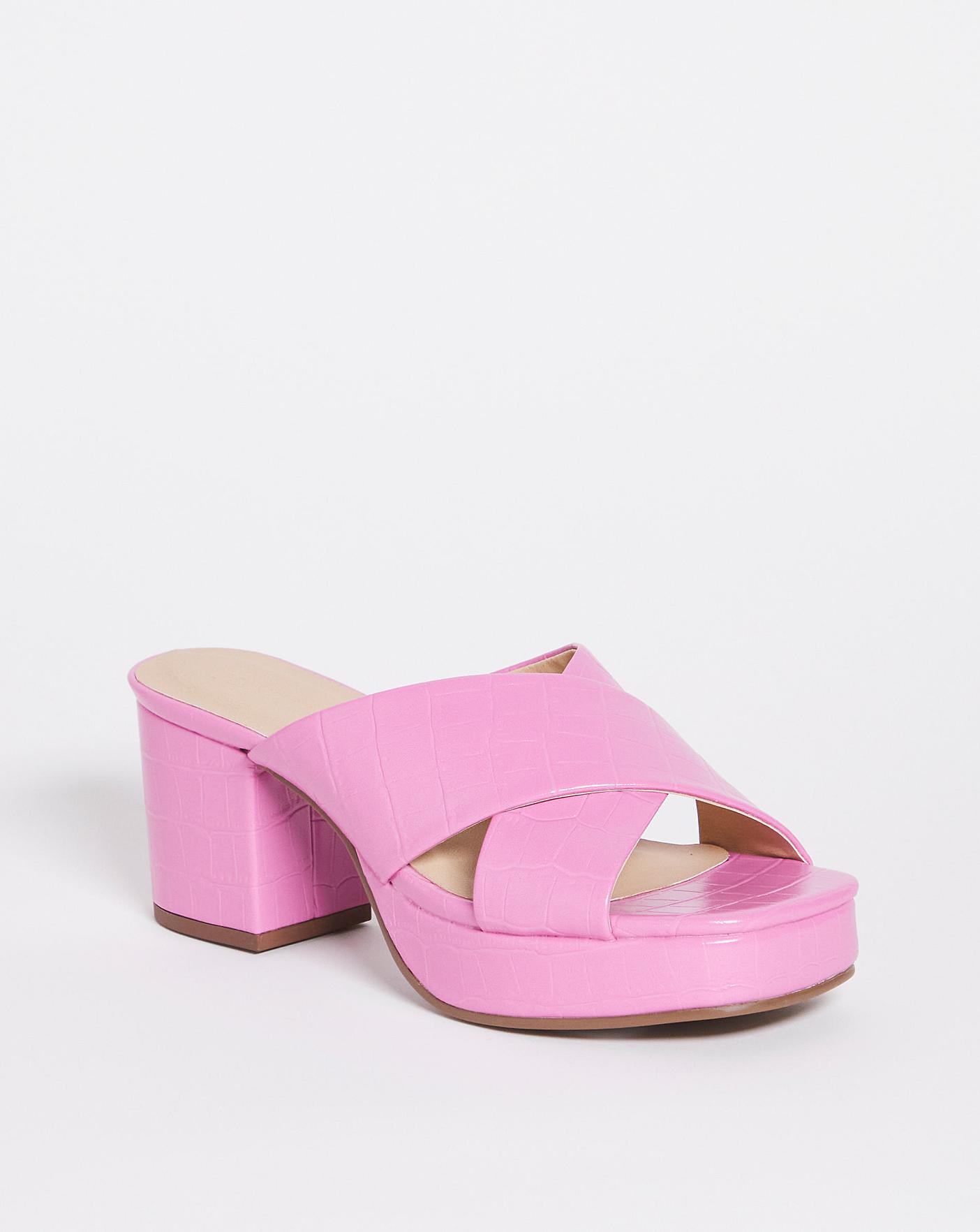 Pink Crossover Vamp Platform Mule E Fit | Oxendales