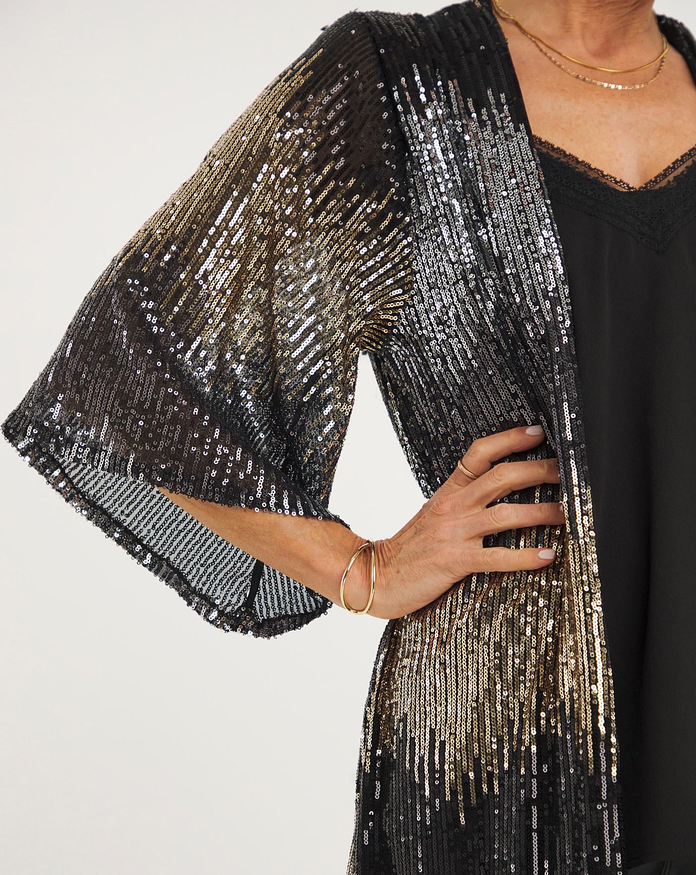 Zig Zag Sequin Kimono J D Williams