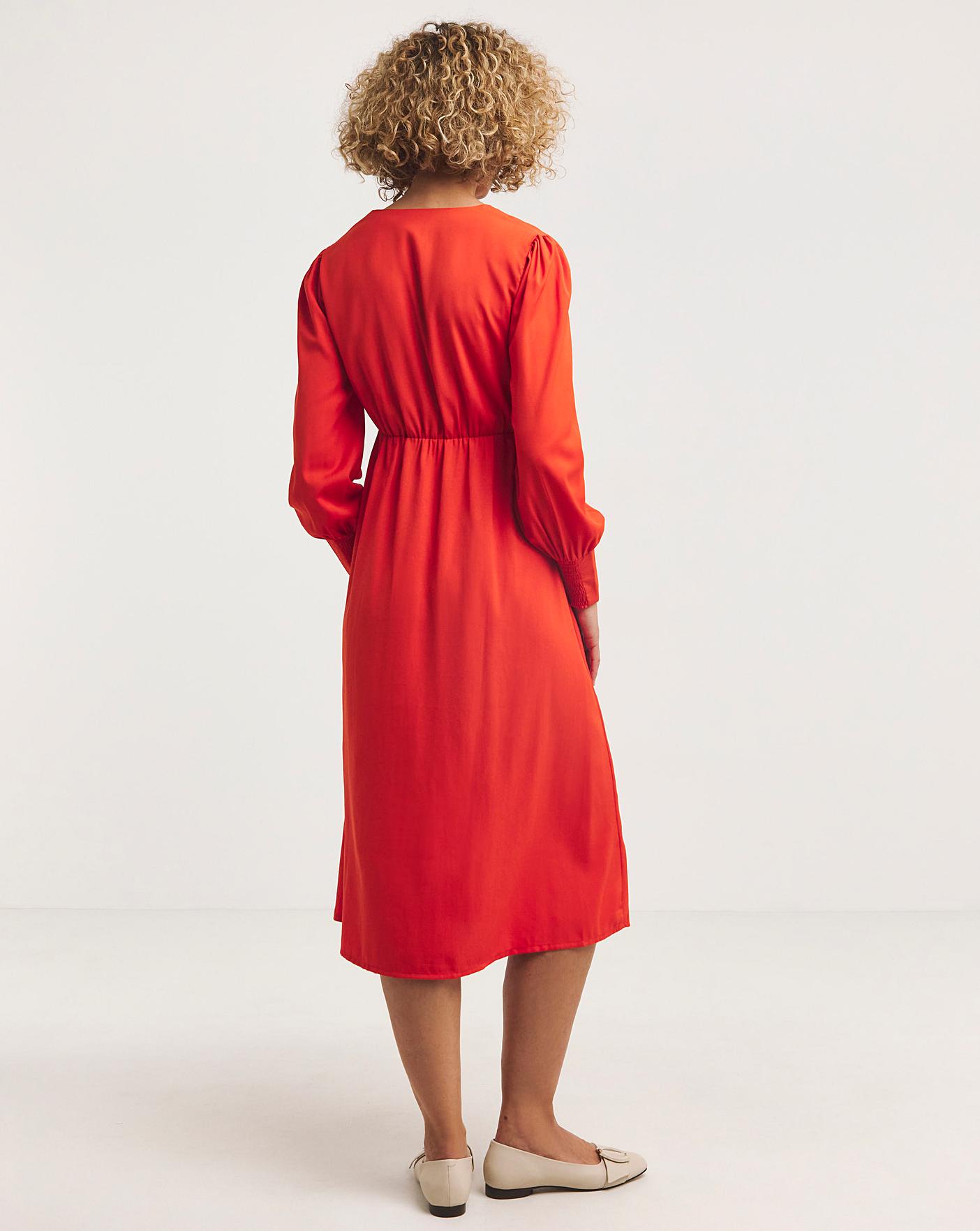Asymmetric Wrap Button Tea Dress | Fashion World