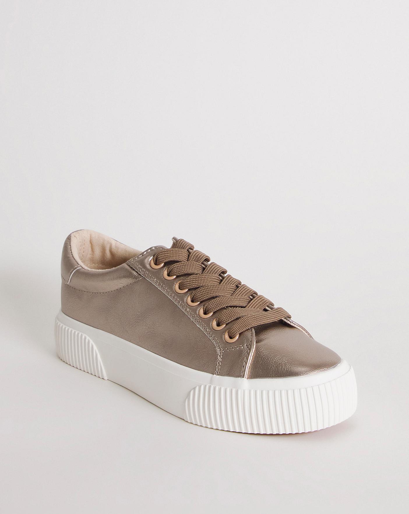 Canvas Trainer Chunky Ribbed Sole Wide | J D Williams