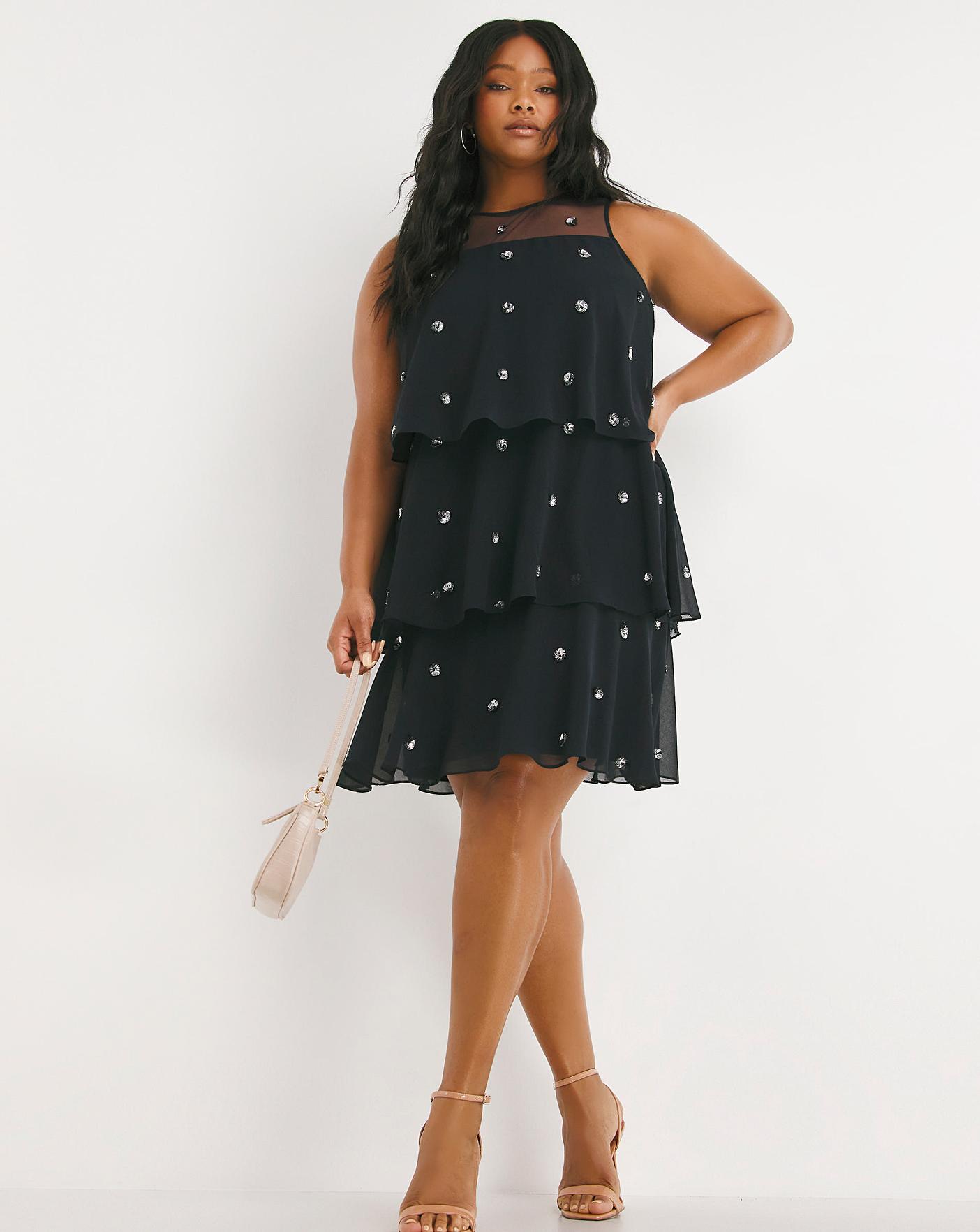 Joanna Hope Tiered Embellished Dress | Fashion World