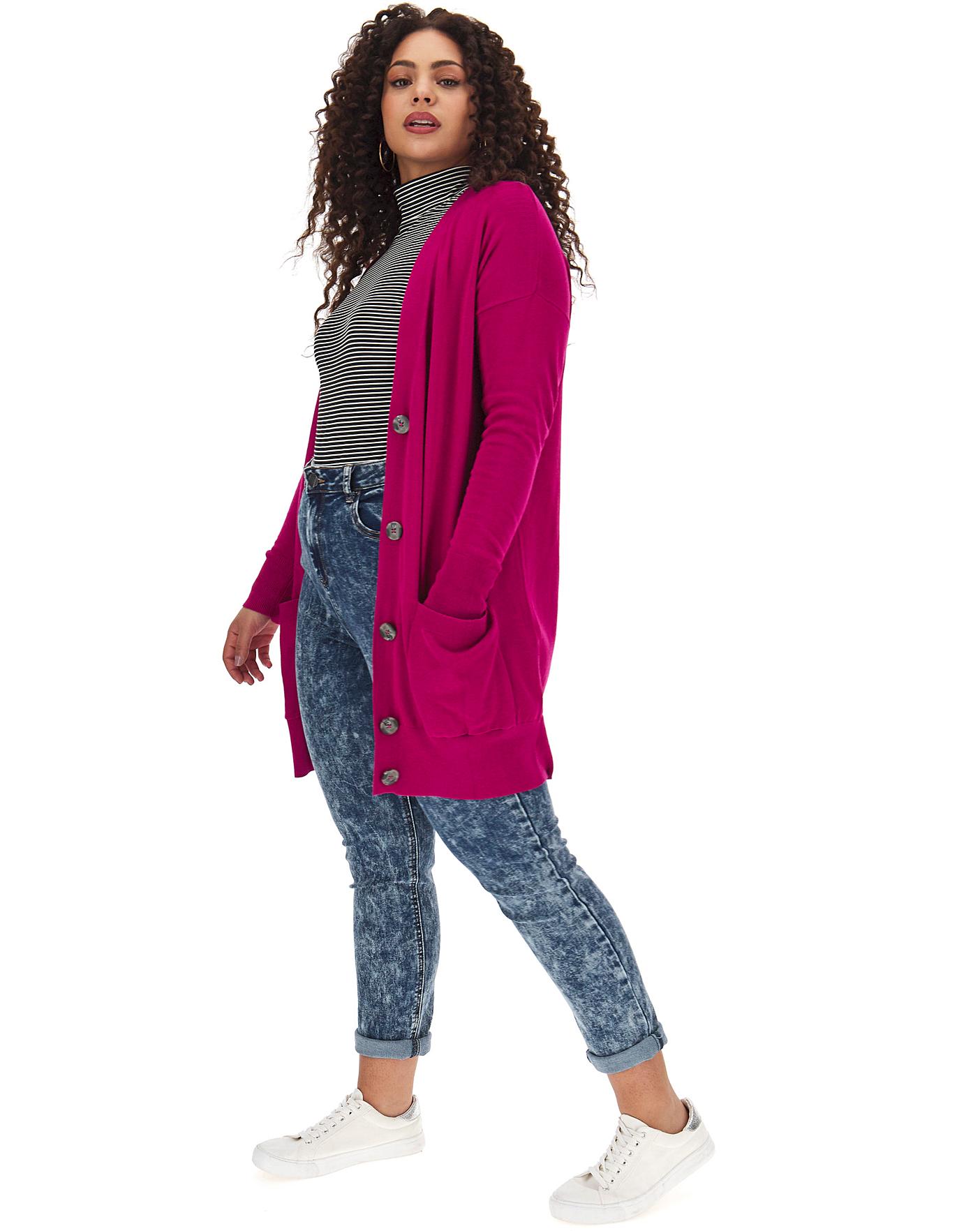 Raspberry Boyfriend Cardigan | Simply Be
