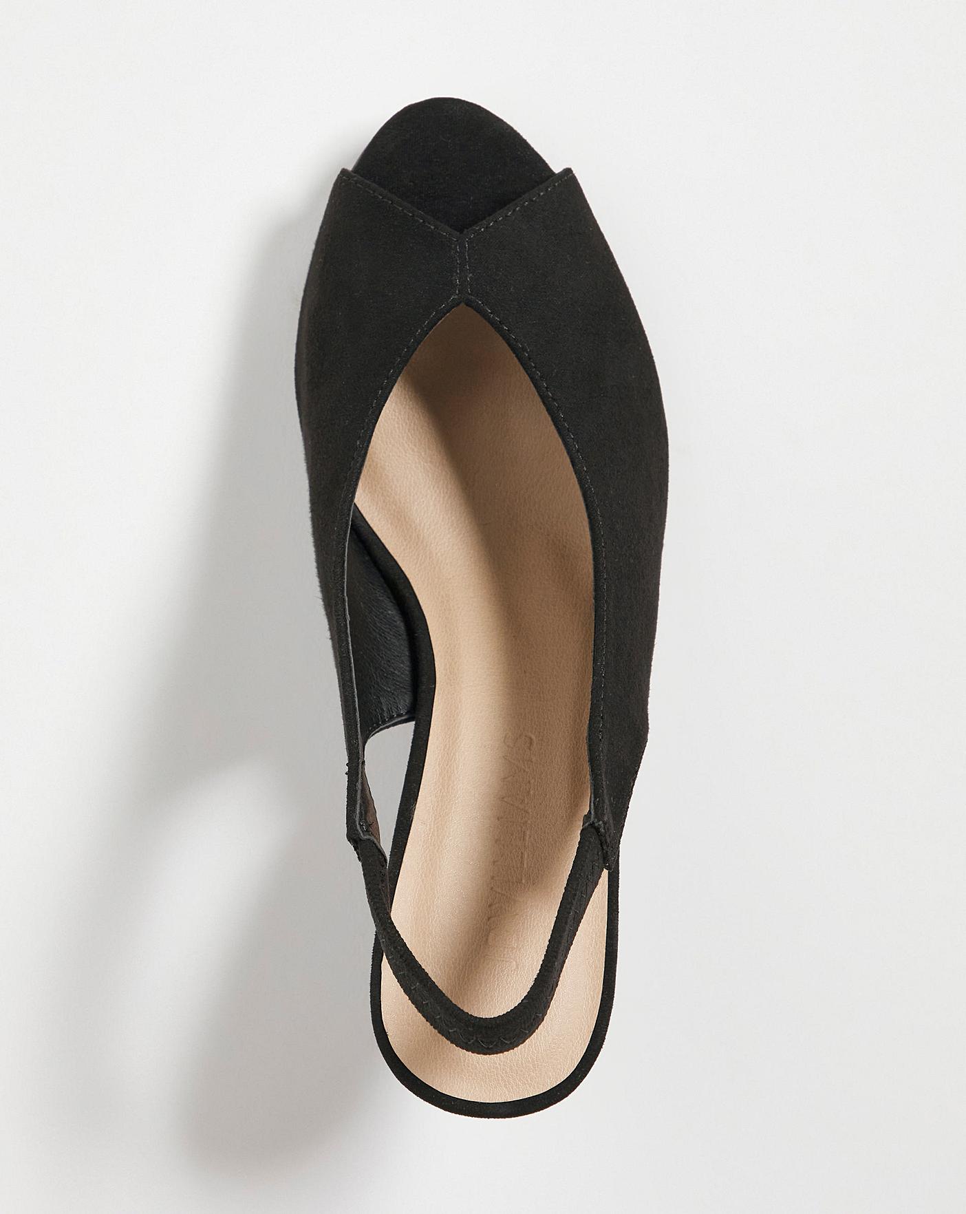 Flexi Sole Peep Toe Heeled Shoe EEE Fit | J D Williams