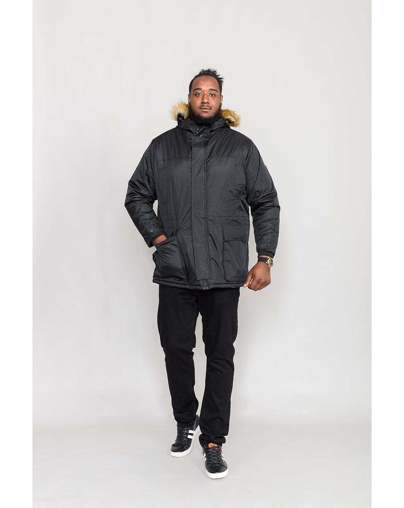 D555 Lovett 3 Black Parka Style Jacket | Fashion World