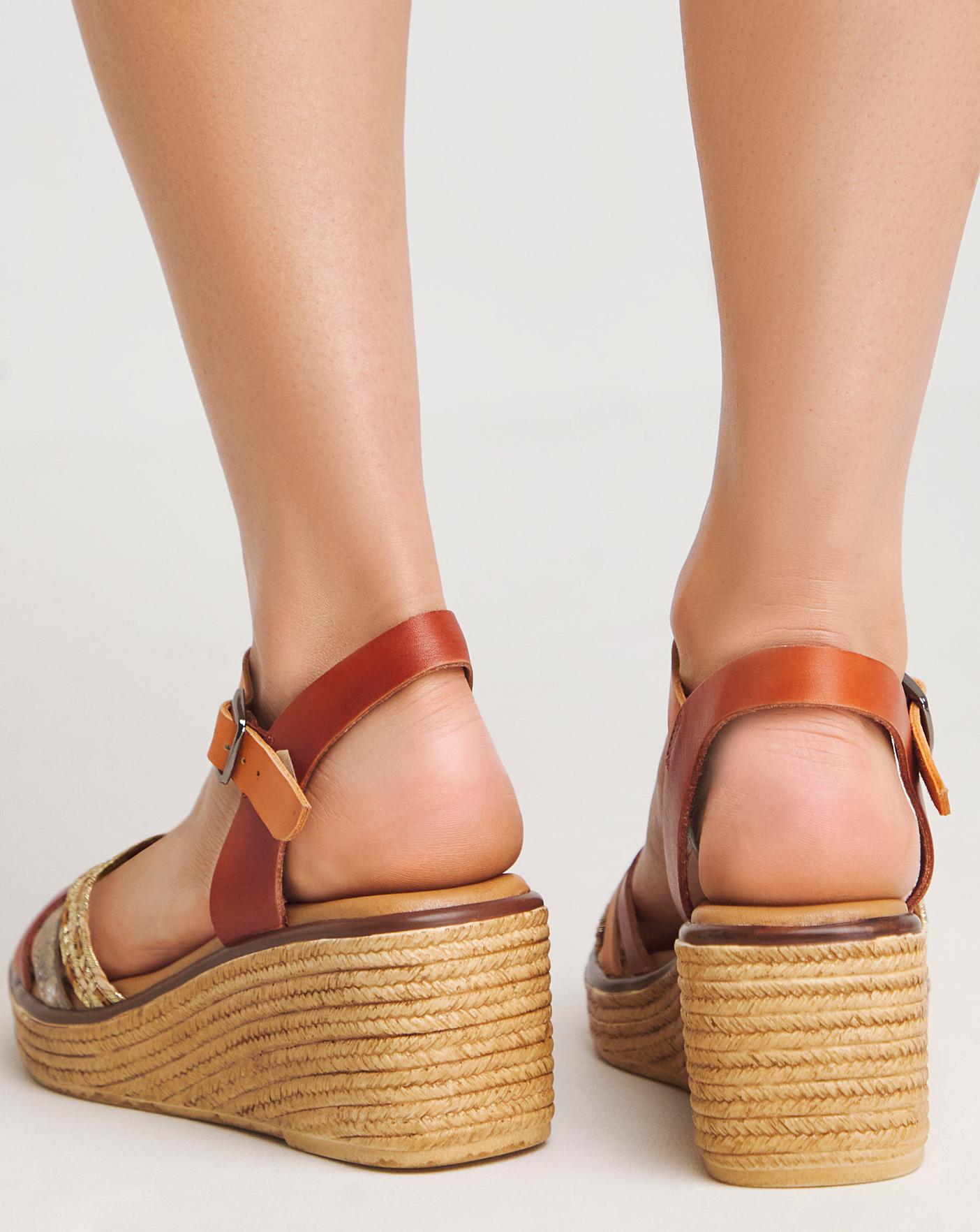 Leather Strappy Sandal EEE Fit | Oxendales