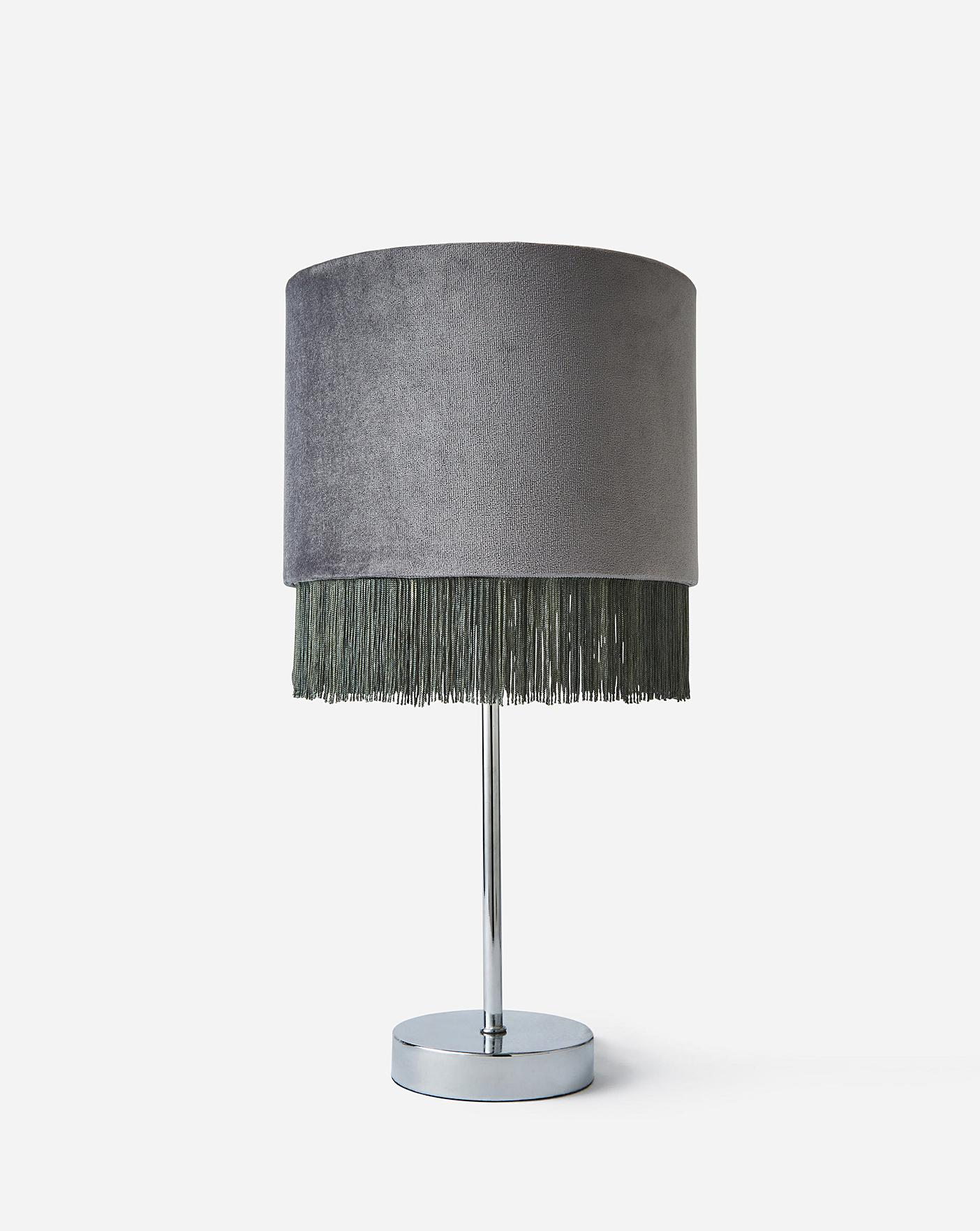Velvet Fringed Table Lamp | Home Essentials