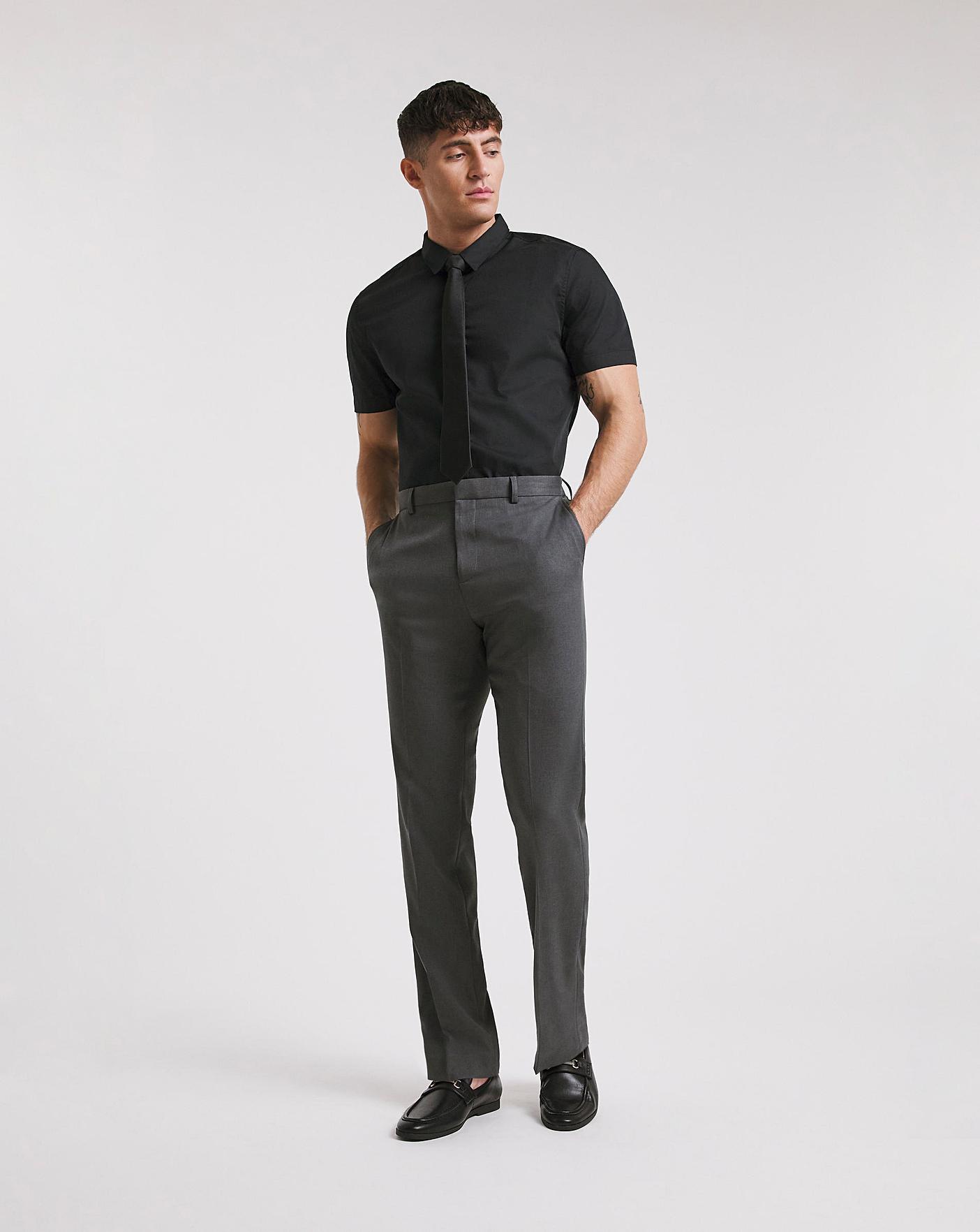 Black Short Sleeve Formal Shirt Reg | Premier Man