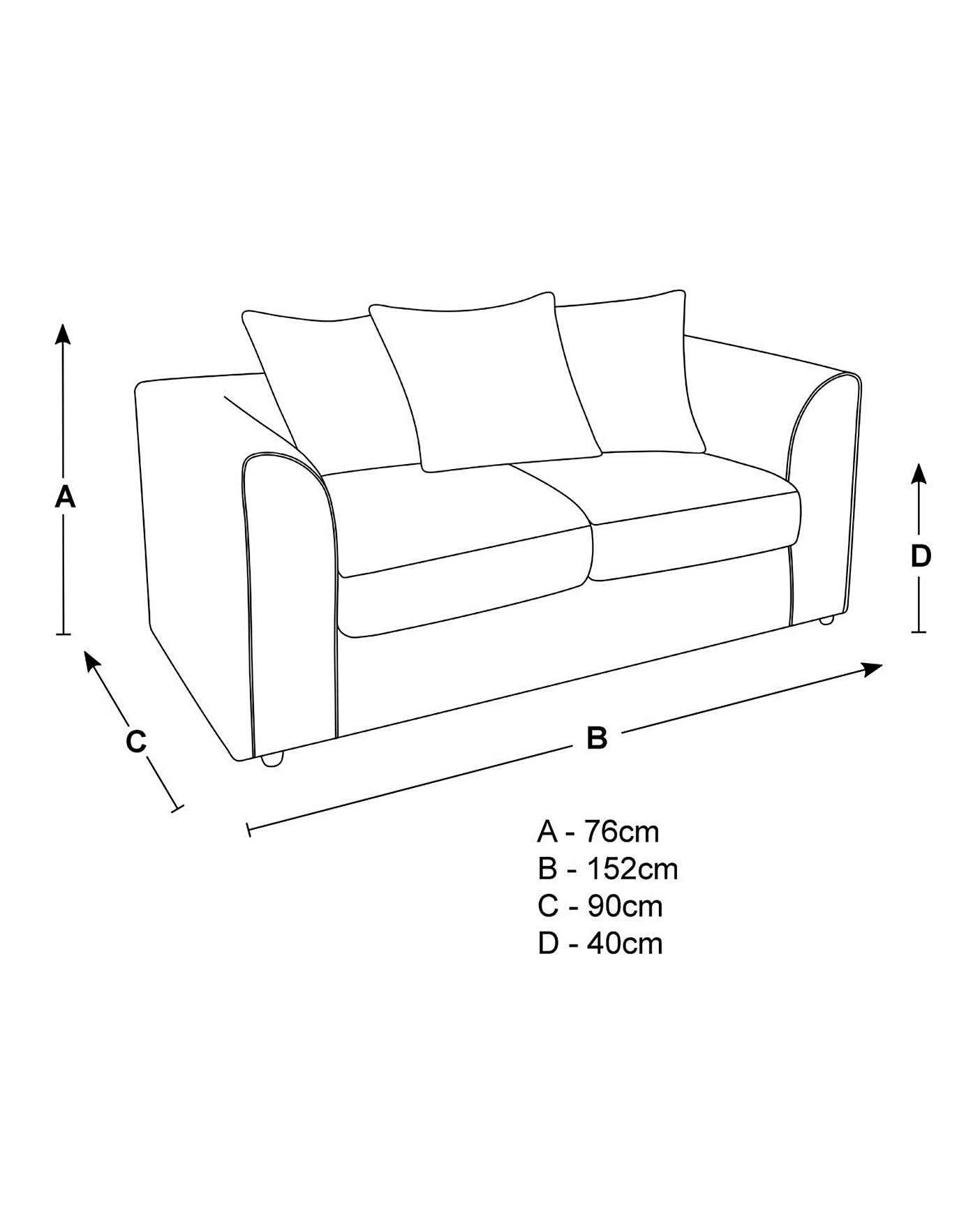 Average 2 Seater Sofa Length | Baci Living Room