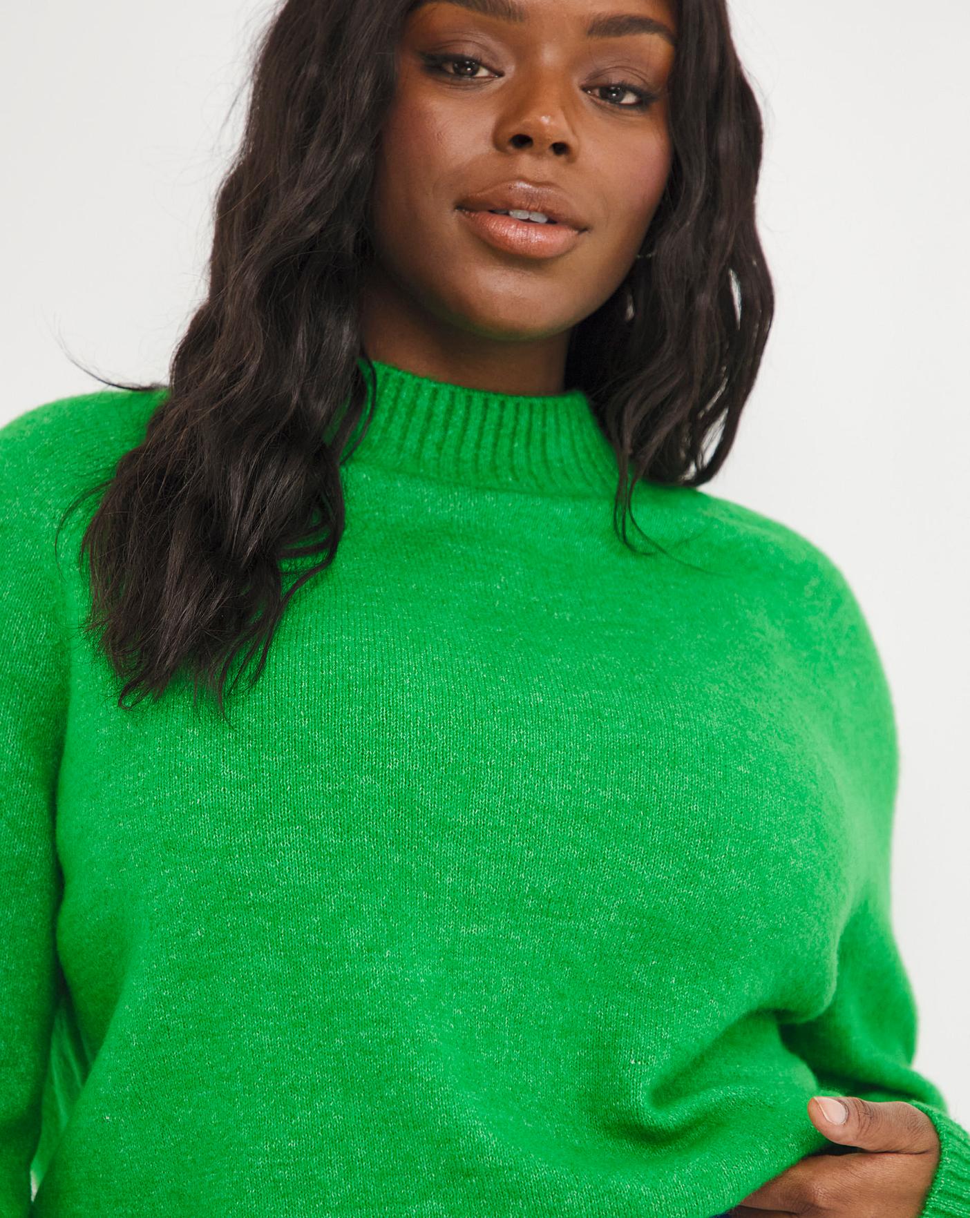 Green Colour Pop Jumper | Fashion World