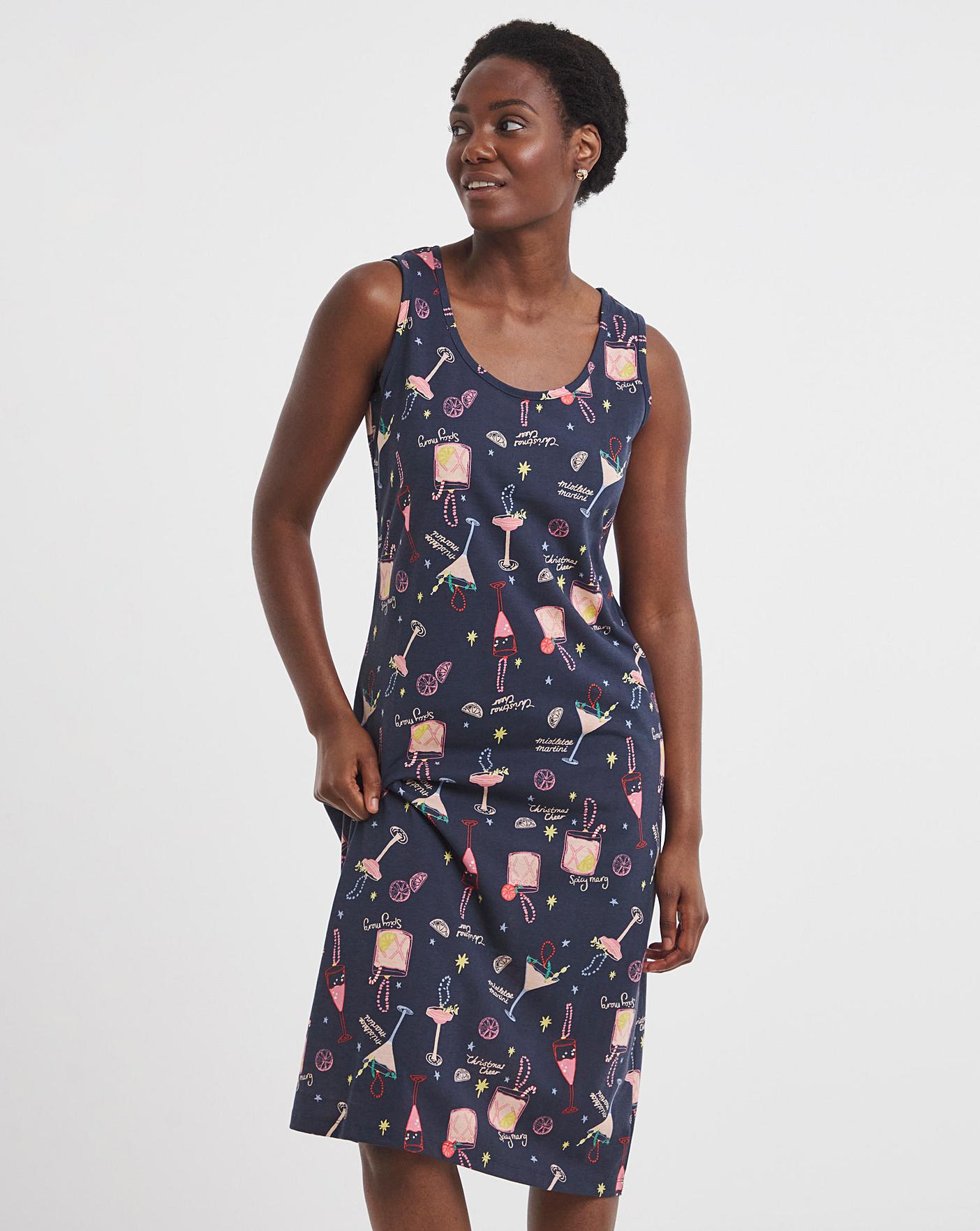 Cocktail Print Value Midi Nightie | Oxendales
