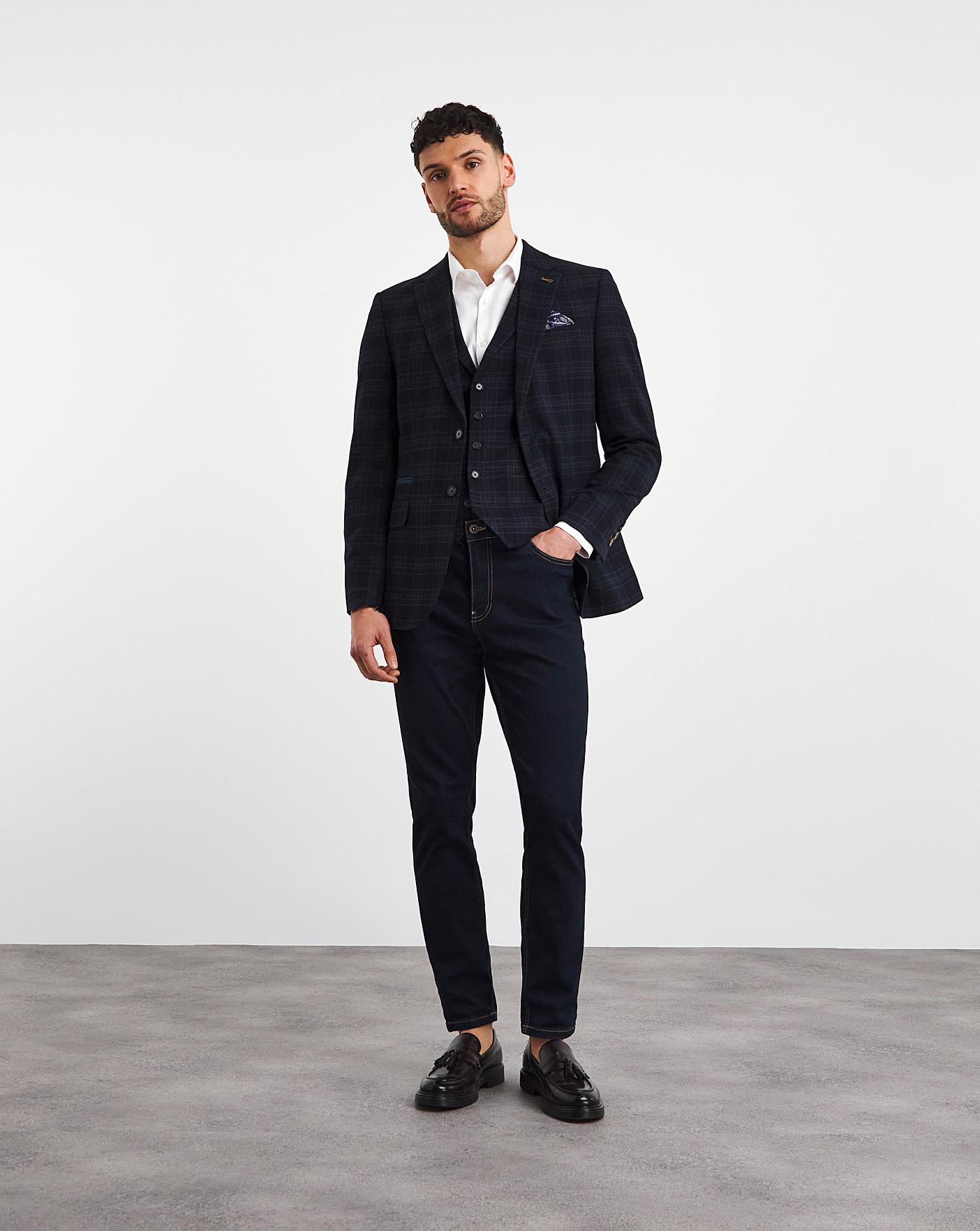Joe Browns Navy Check Waistcoat | Fashion World