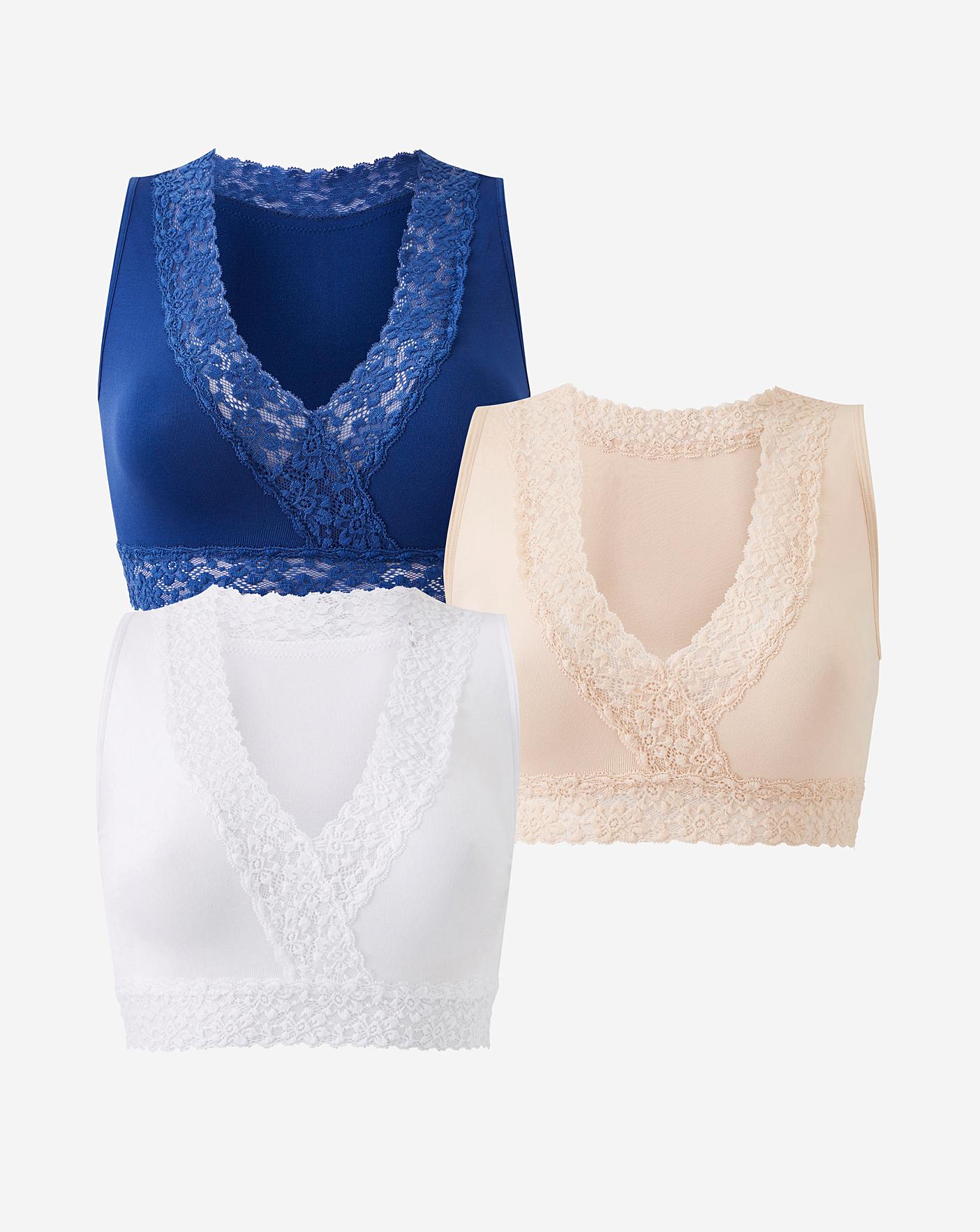 3 Pack Lace Trim Comfort Tops A-D | Ambrose Wilson