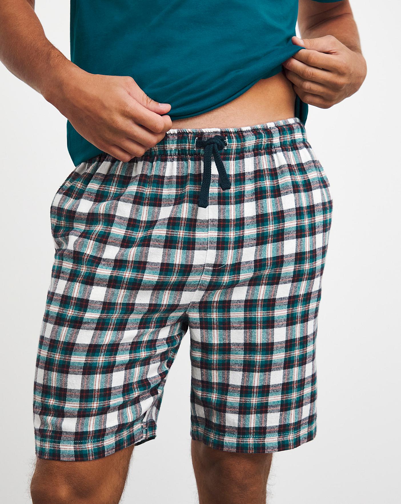 Tshirt & Check Flannel Shorts PJ Set | Ambrose Wilson