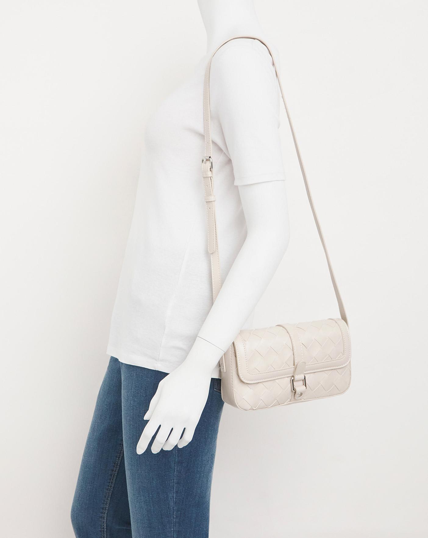 Ecru Woven Crossbody Bag | Fashion World