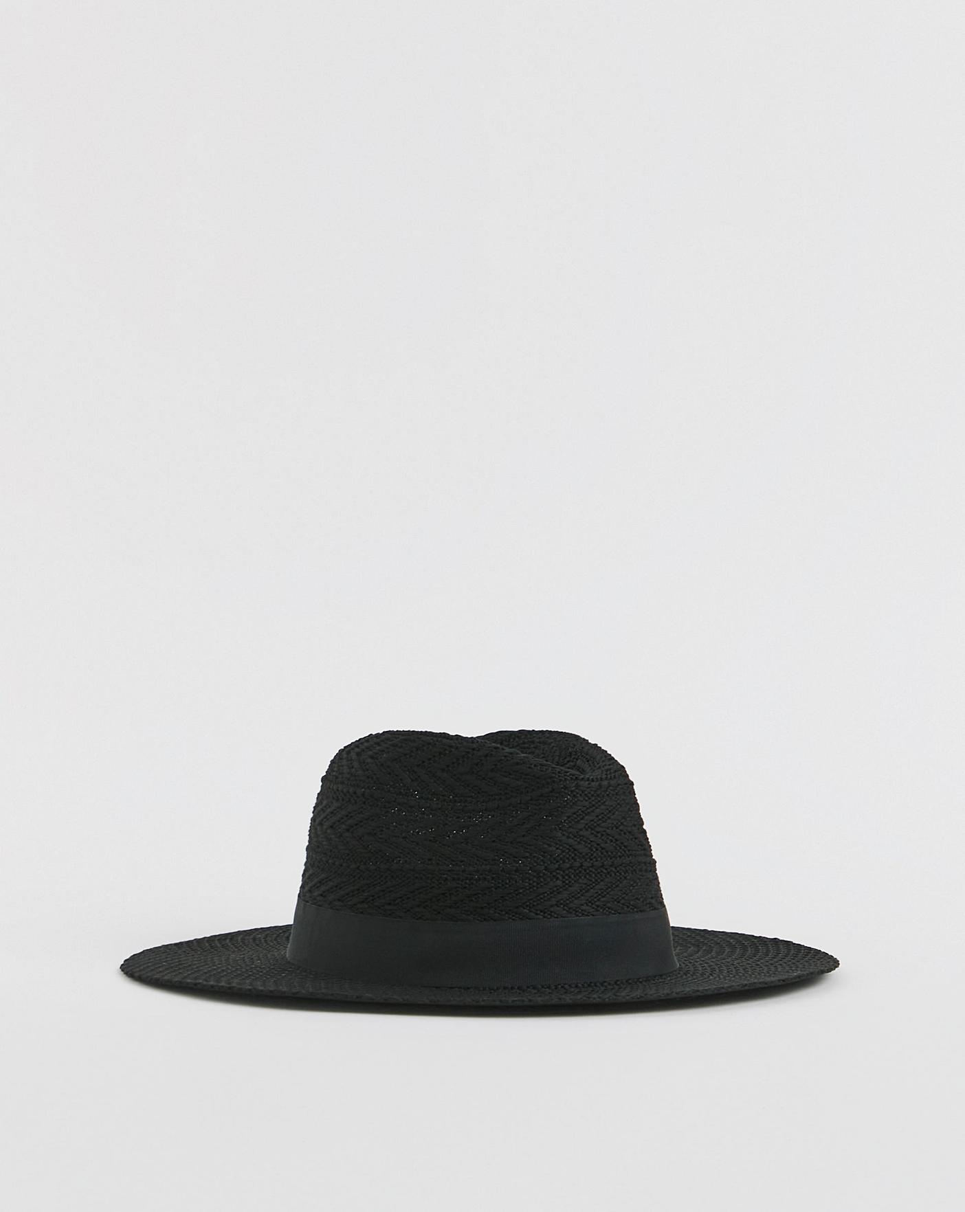 Black straw hat store