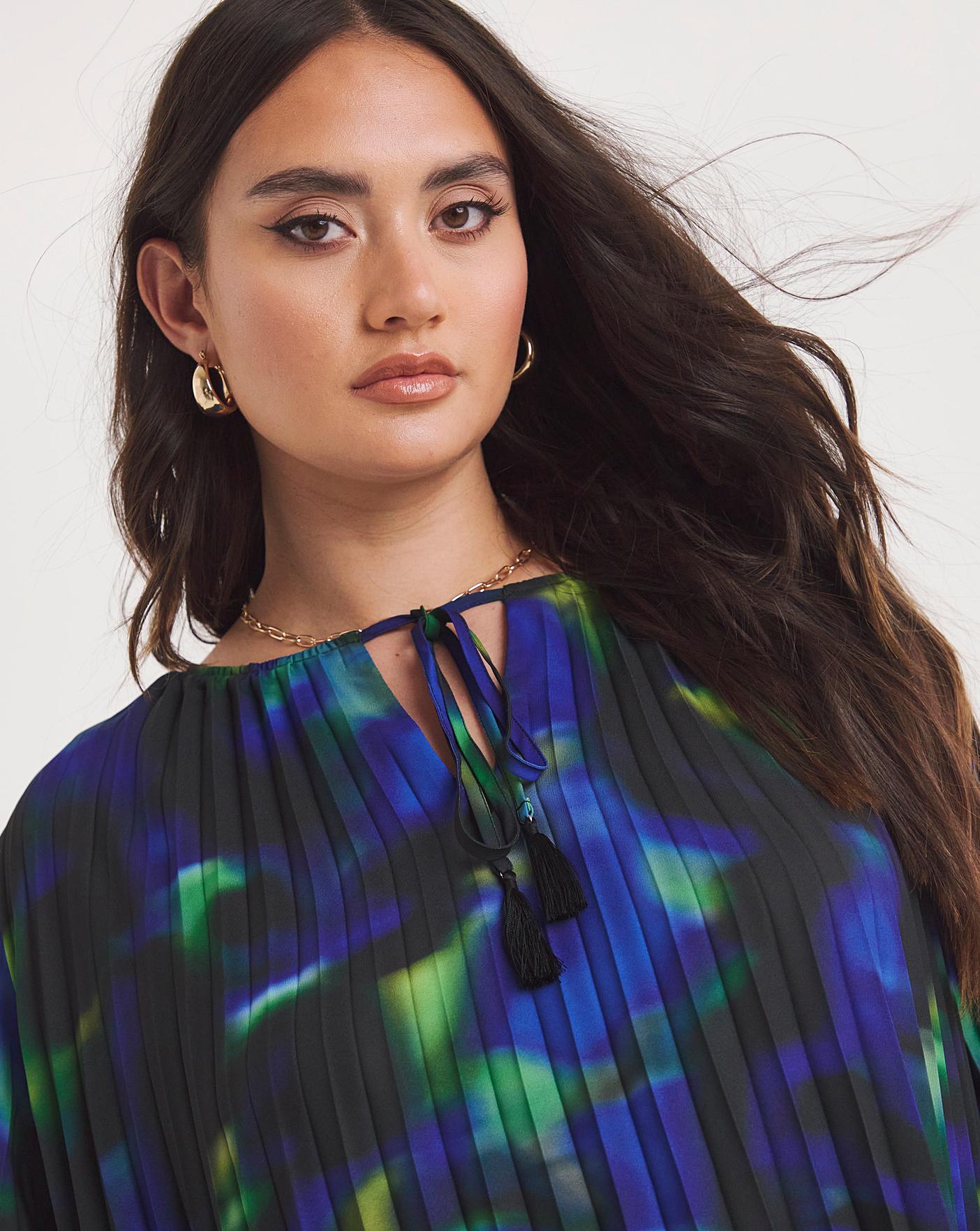 Joanna Hope Pleated Keyhole Blouse Fashion World