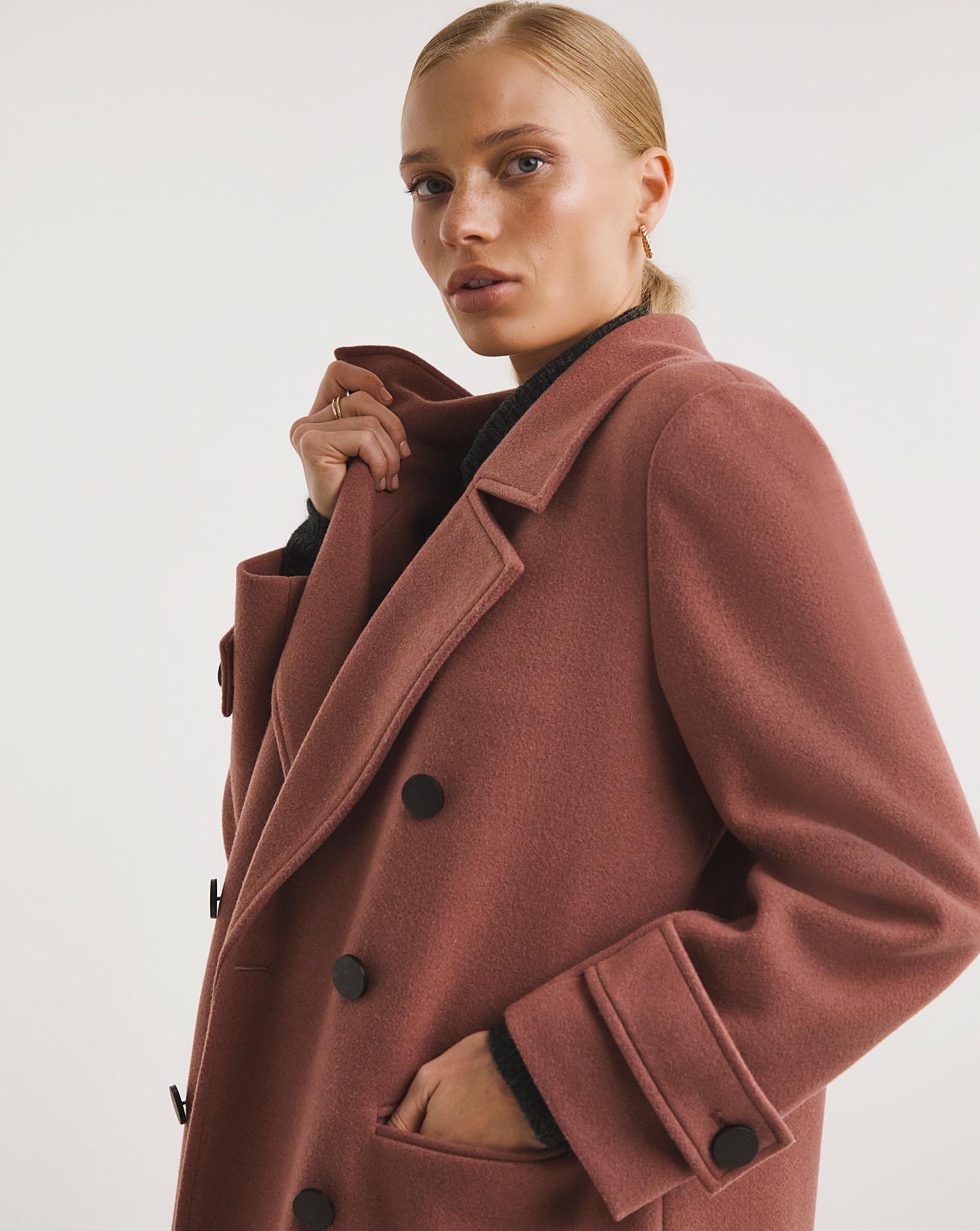 Rose Pink Military Reefer Coat | Ambrose Wilson