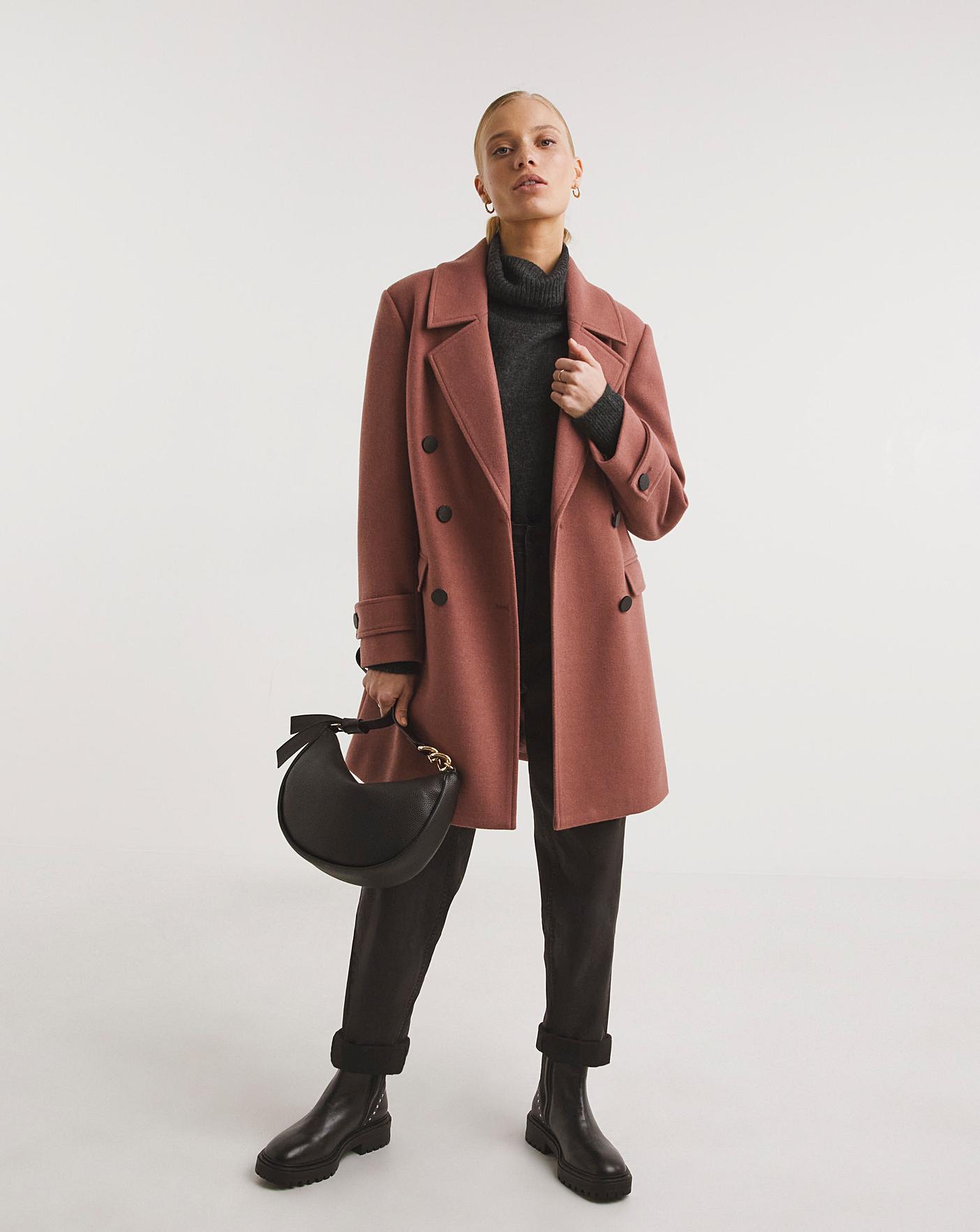 Rose Pink Military Reefer Coat | Ambrose Wilson