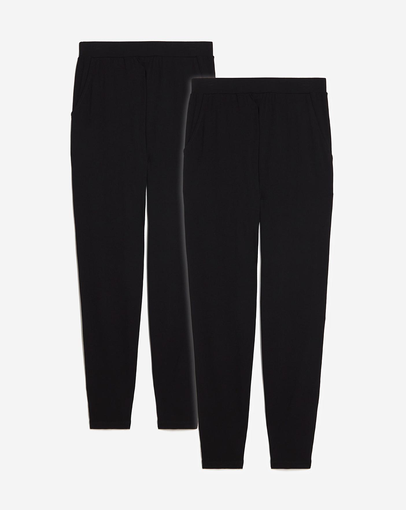 2 Pack Jersey Tapered Leg Trousers | J D Williams