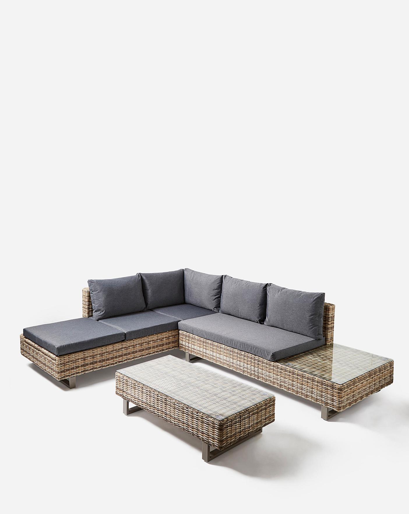 Rattan corner sofa set sale store