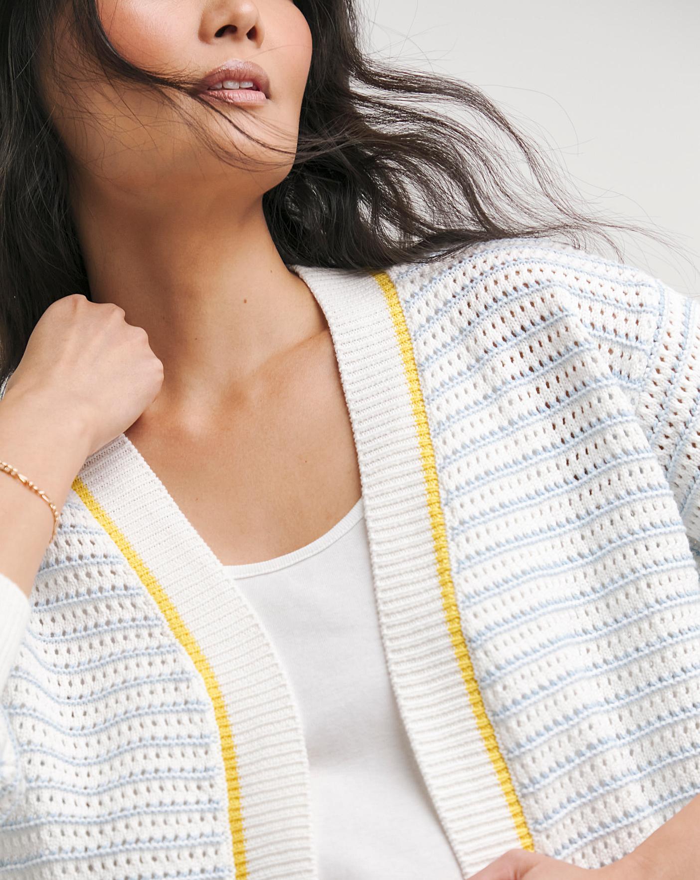Julipa Pure Cotton Stripe Cardigan | Oxendales