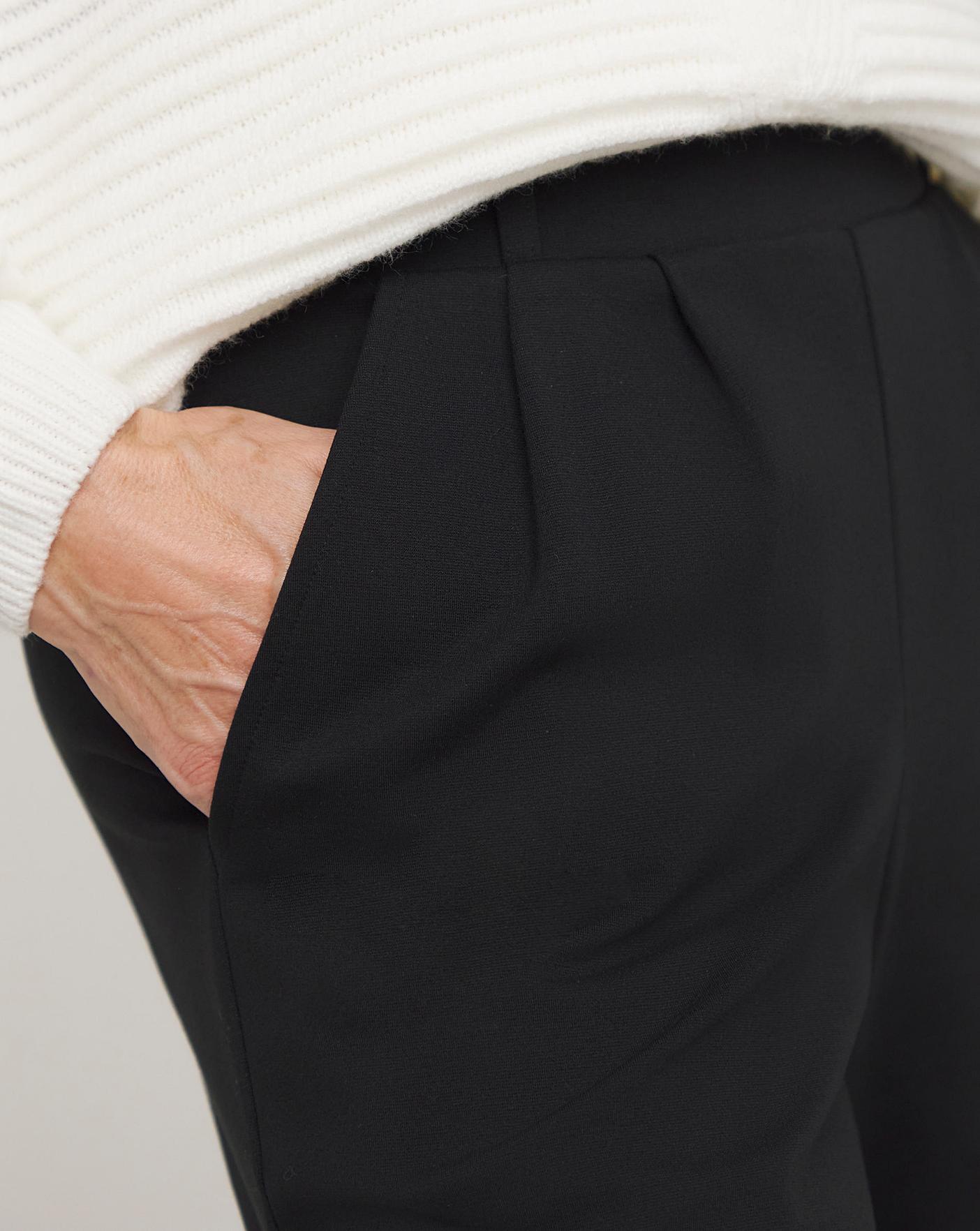 Slimma Black Wide Leg Trouser Short | Fashion World