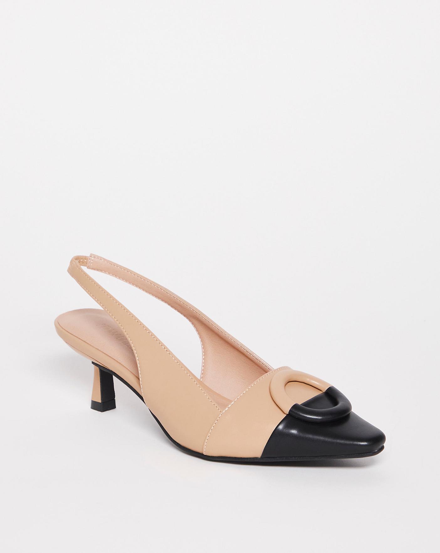 Two Tone Slingback Court Shoe E Fit | J D Williams