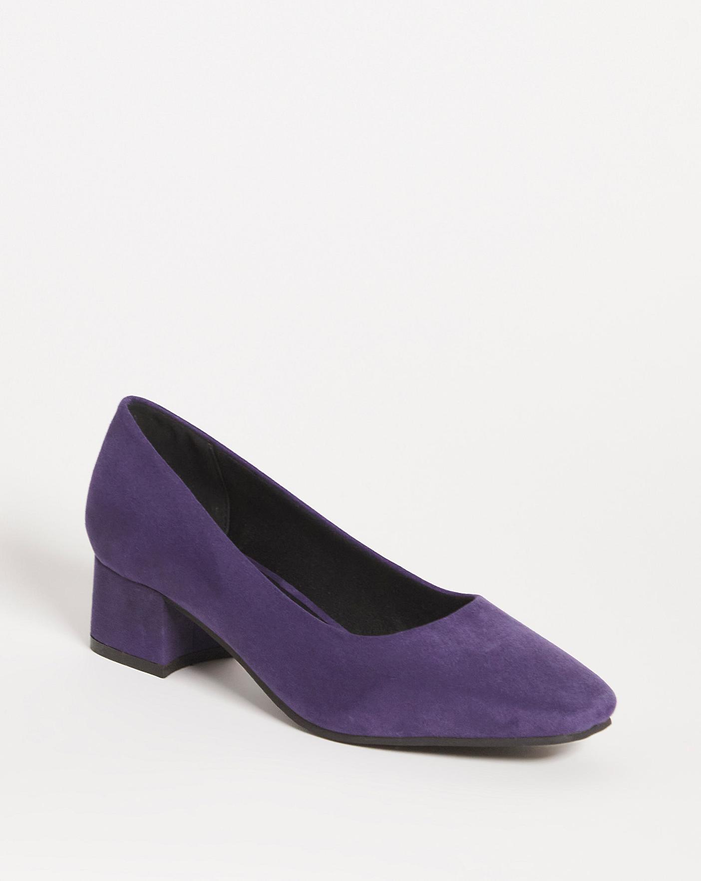 Flexi Sole Block Heel Court Shoe EEE Fit | Ambrose Wilson