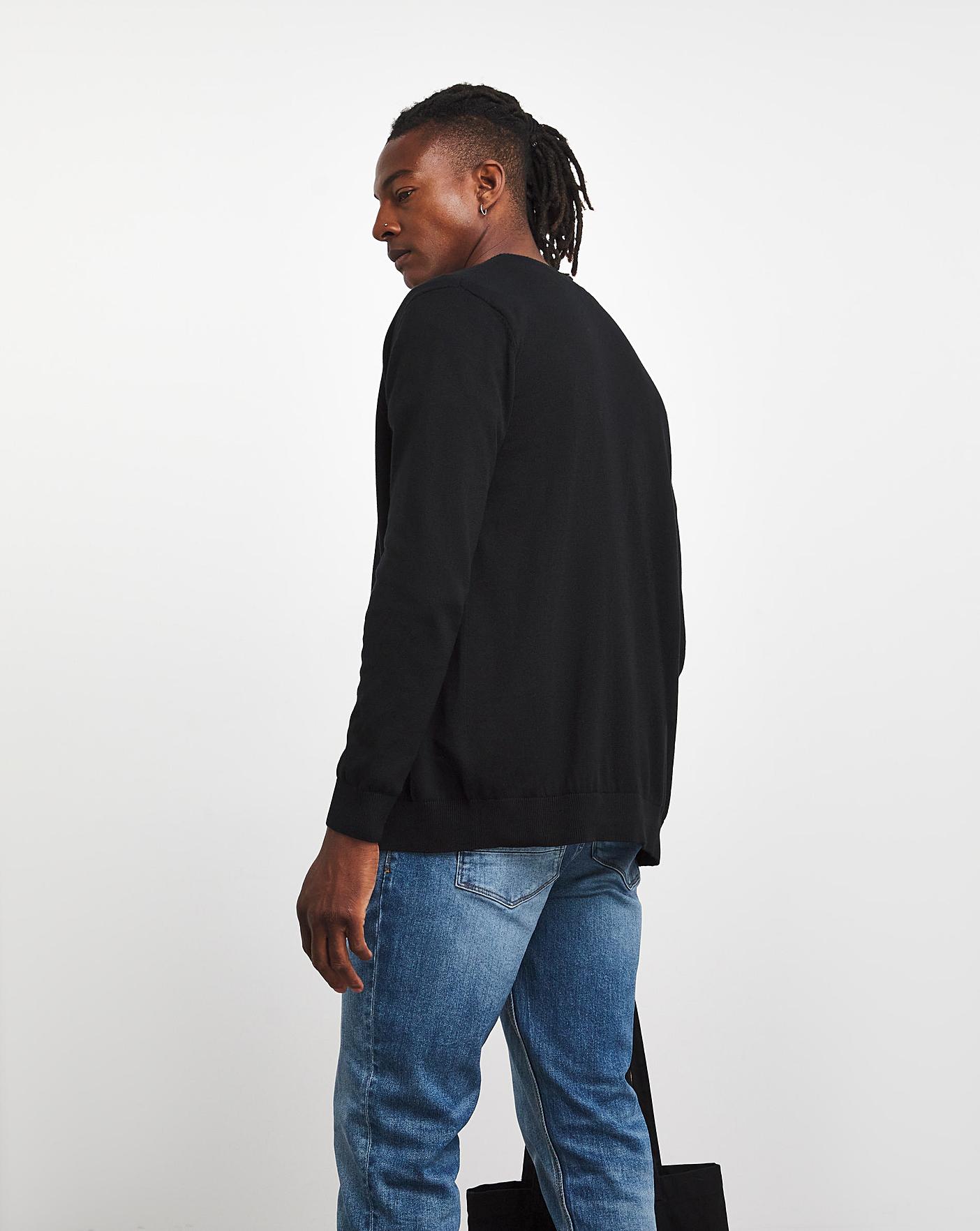 Black Knitted Cotton Cardigan | Premier Man