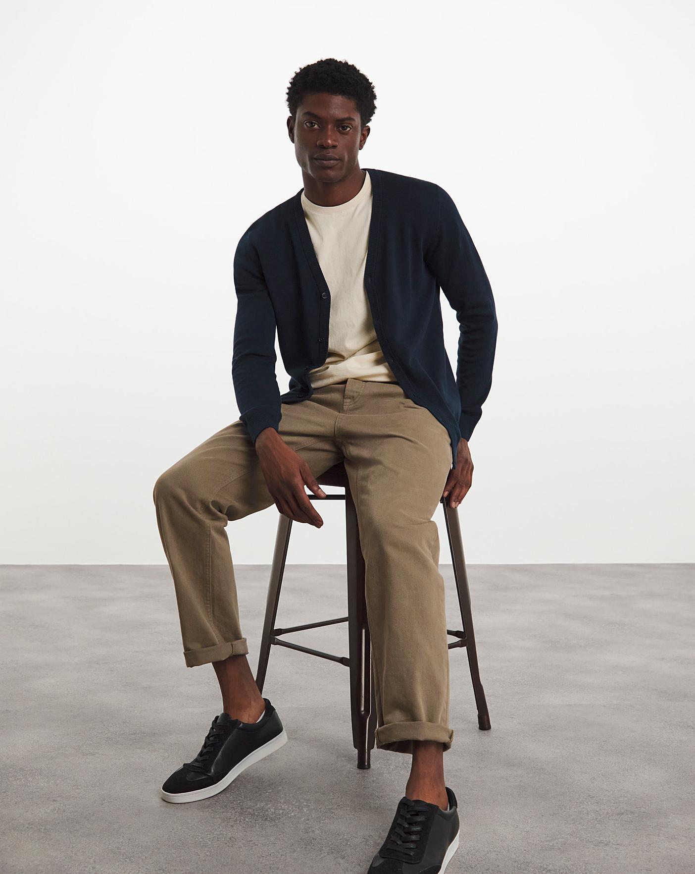 Dark Navy Cotton Cardigan | Premier Man