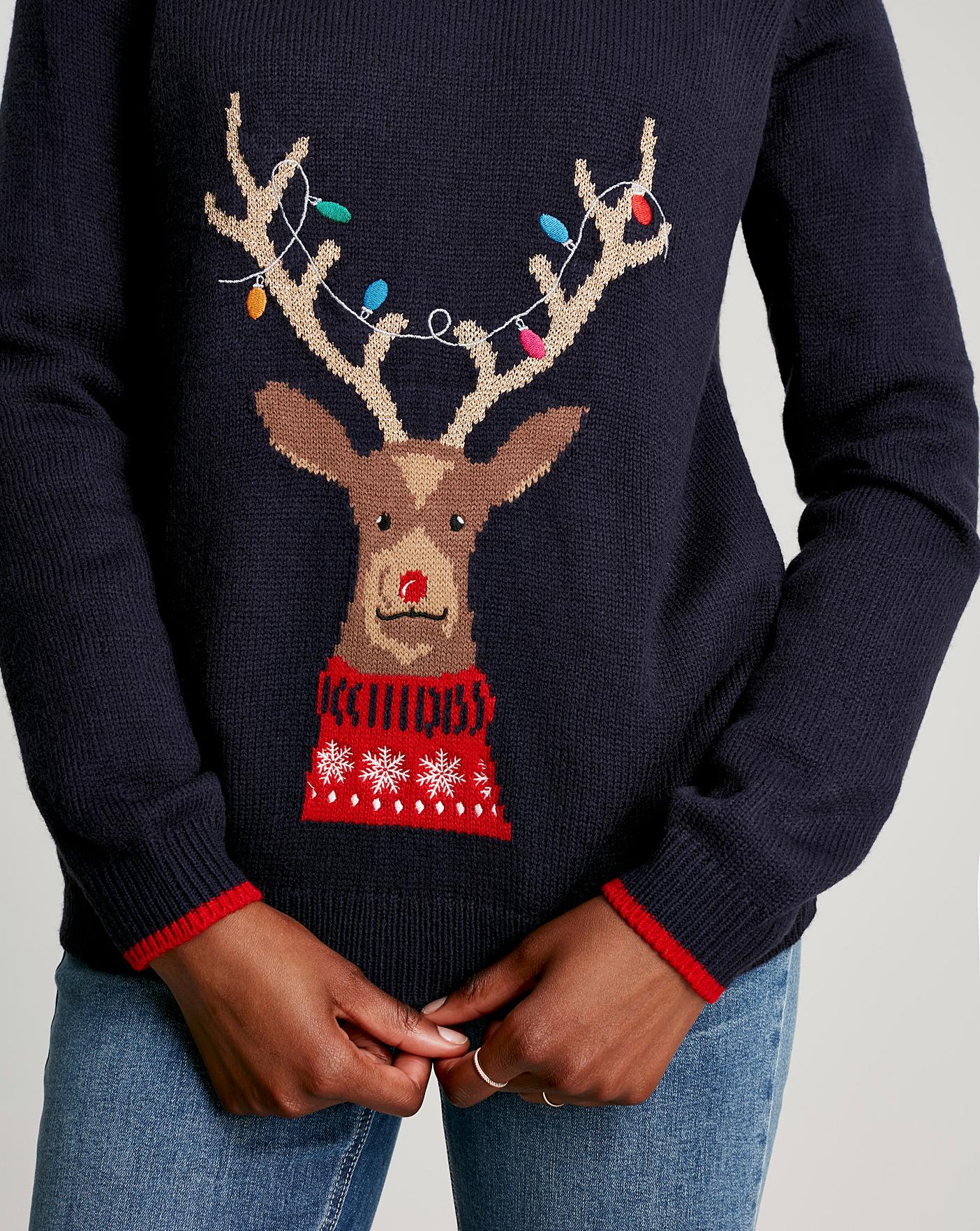 Joules Reindeer Christmas Jumper | J D Williams